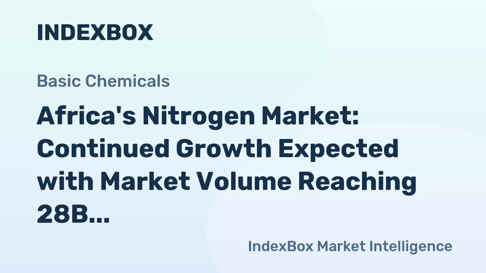 Africa's Nitrogen Market: Continued Growth Expected with Market Volume Reaching 28B Cubic Meters and Value at $52.4B by 2035