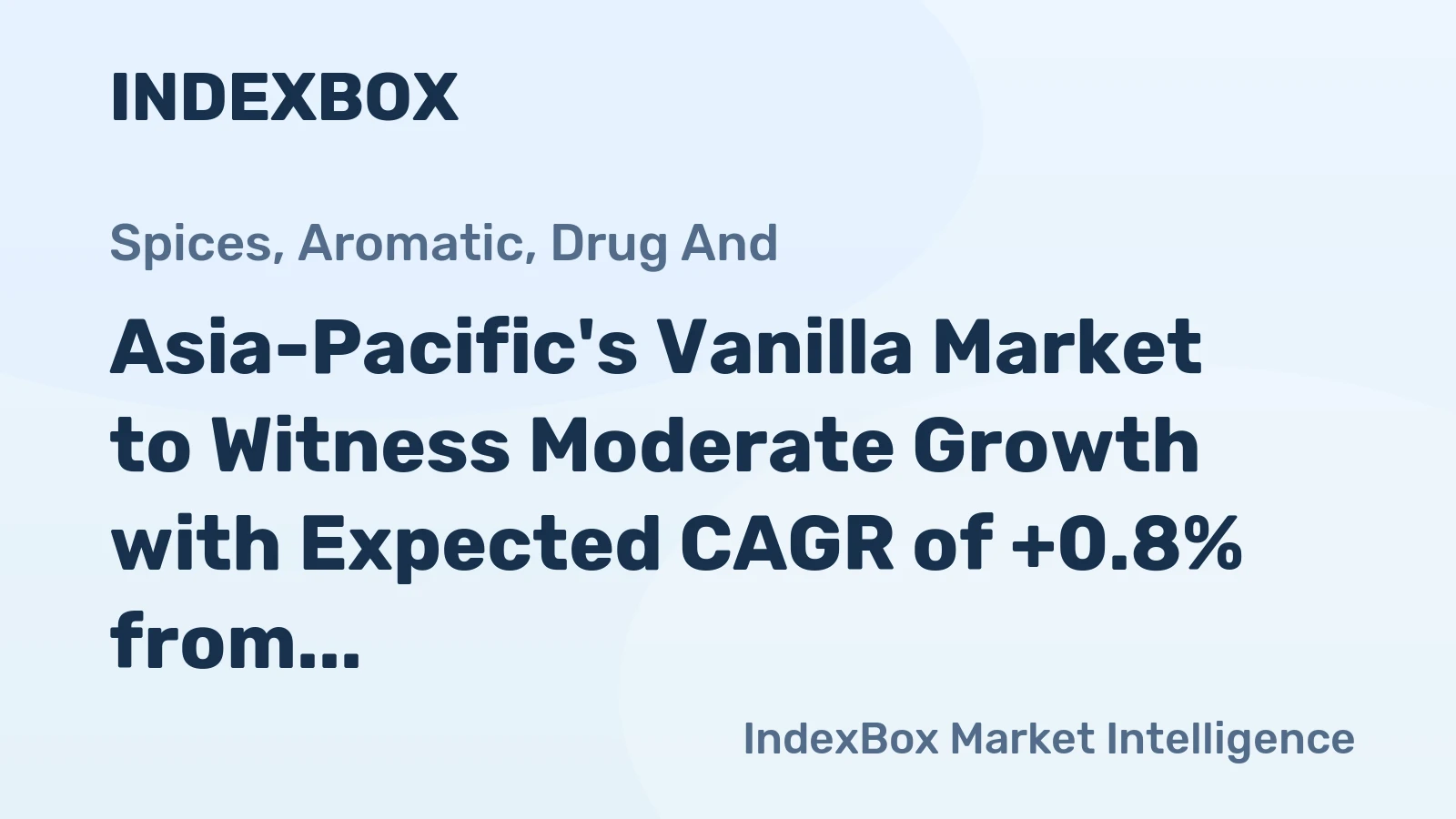Asia-Pacific's Vanilla Market to Witness Moderate Growth with Expected CAGR of +0.8% from 2024 to 2035