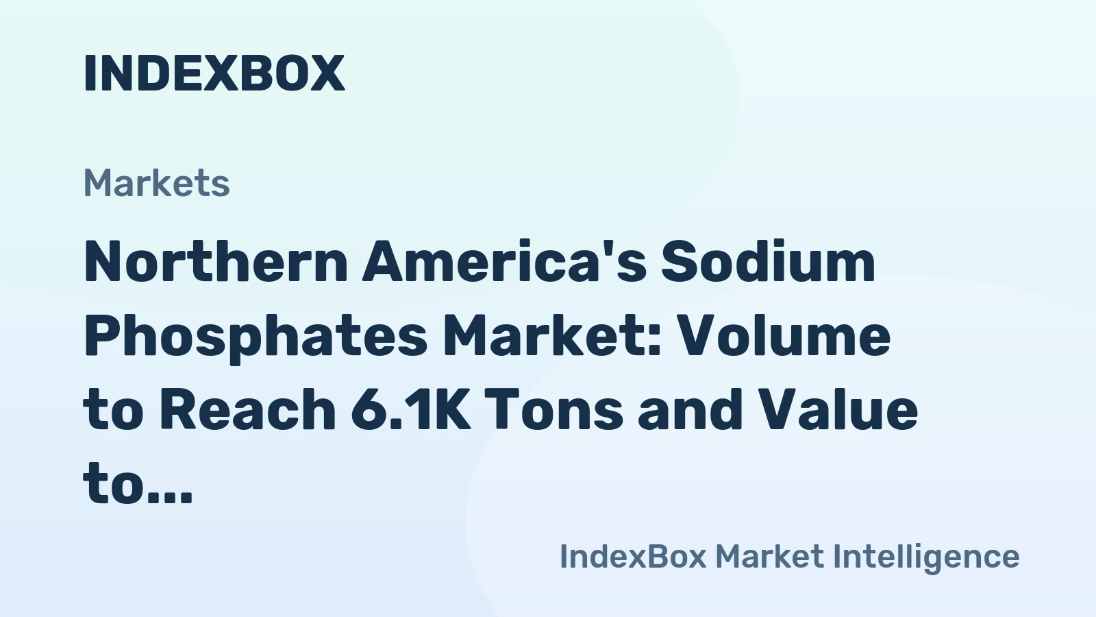 Northern America's Sodium Phosphates Market: Volume to Reach 6.1K Tons and Value to Hit $17M by 2035