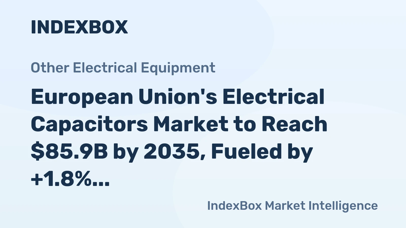 European Union's Electrical Capacitors Market to Reach $85.9B by 2035, Fueled by +1.8% CAGR