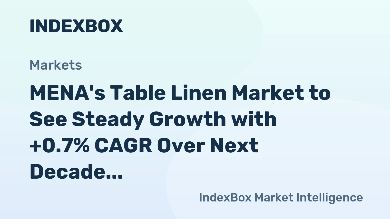 MENA's Table Linen Market to See Steady Growth with +0.7% CAGR Over Next Decade