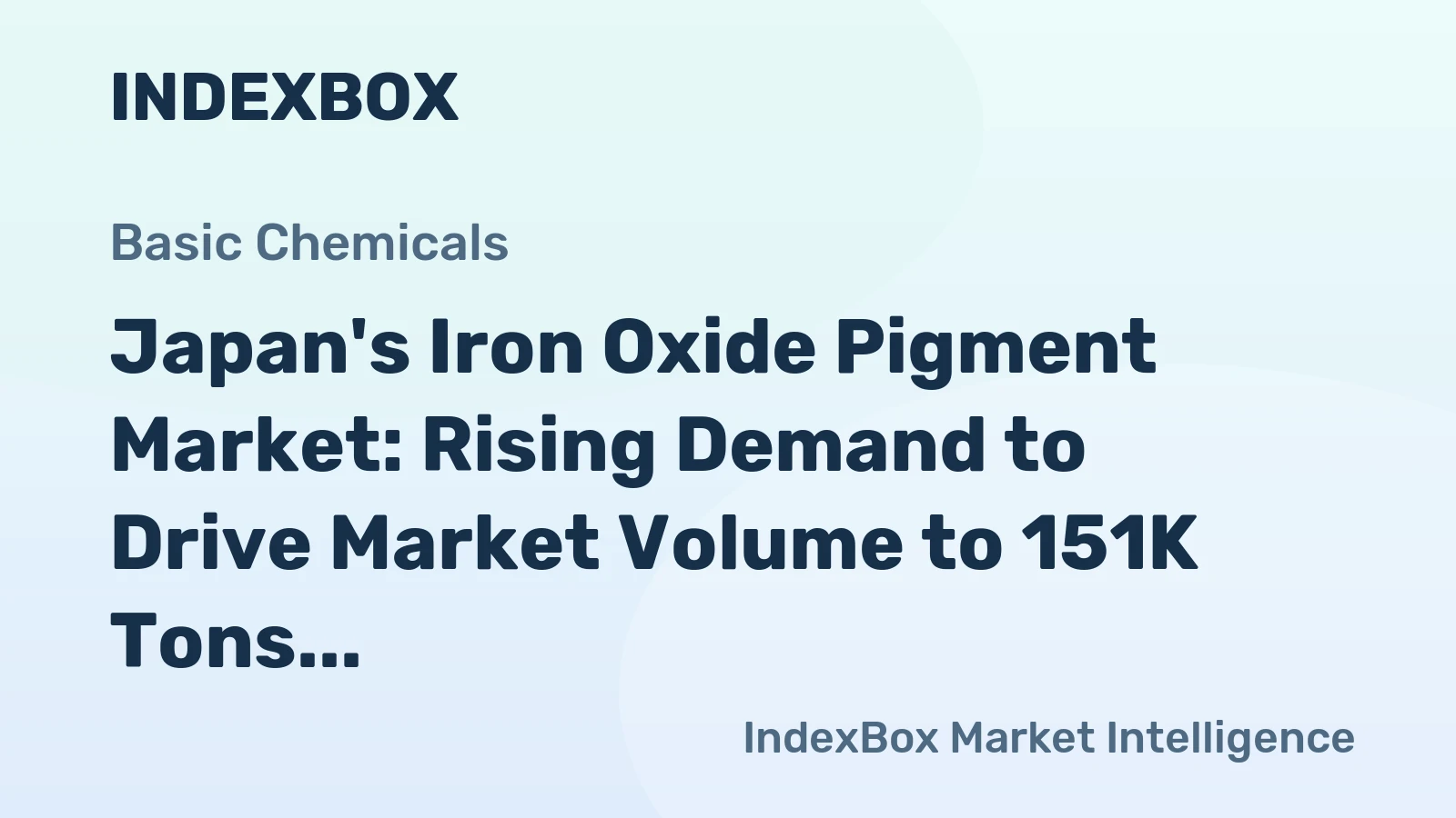 Japan's Iron Oxide Pigment Market: Rising Demand to Drive Market Volume to 151K Tons and Market Value to $166M by 2035