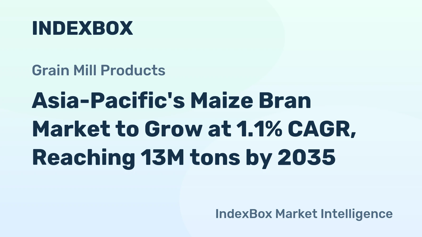 Asia-Pacific's Maize Bran Market to Grow at 1.1% CAGR, Reaching 13M tons by 2035