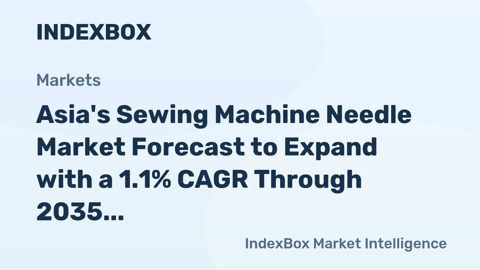 Asia's Sewing Machine Needle Market Forecast to Expand with a 1.1% CAGR Through 2035