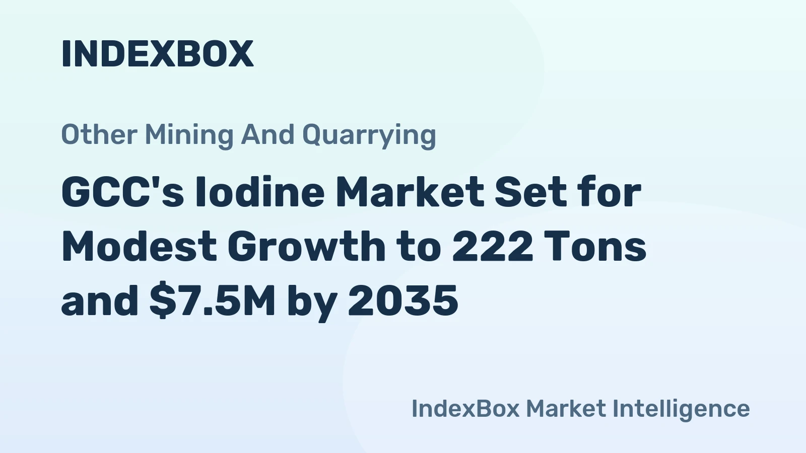 GCC's Iodine Market Set for Modest Growth to 222 Tons and $7.5M by 2035