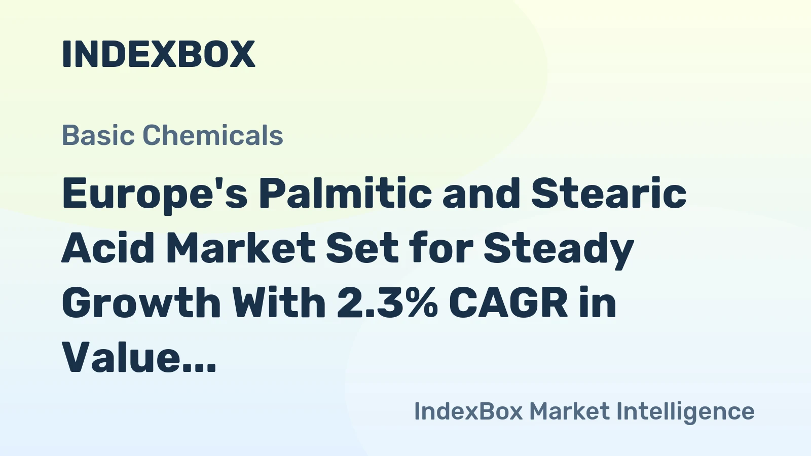 Europe's Palmitic and Stearic Acid Market Set for Steady Growth With 2.3% CAGR in Value Through 2035
