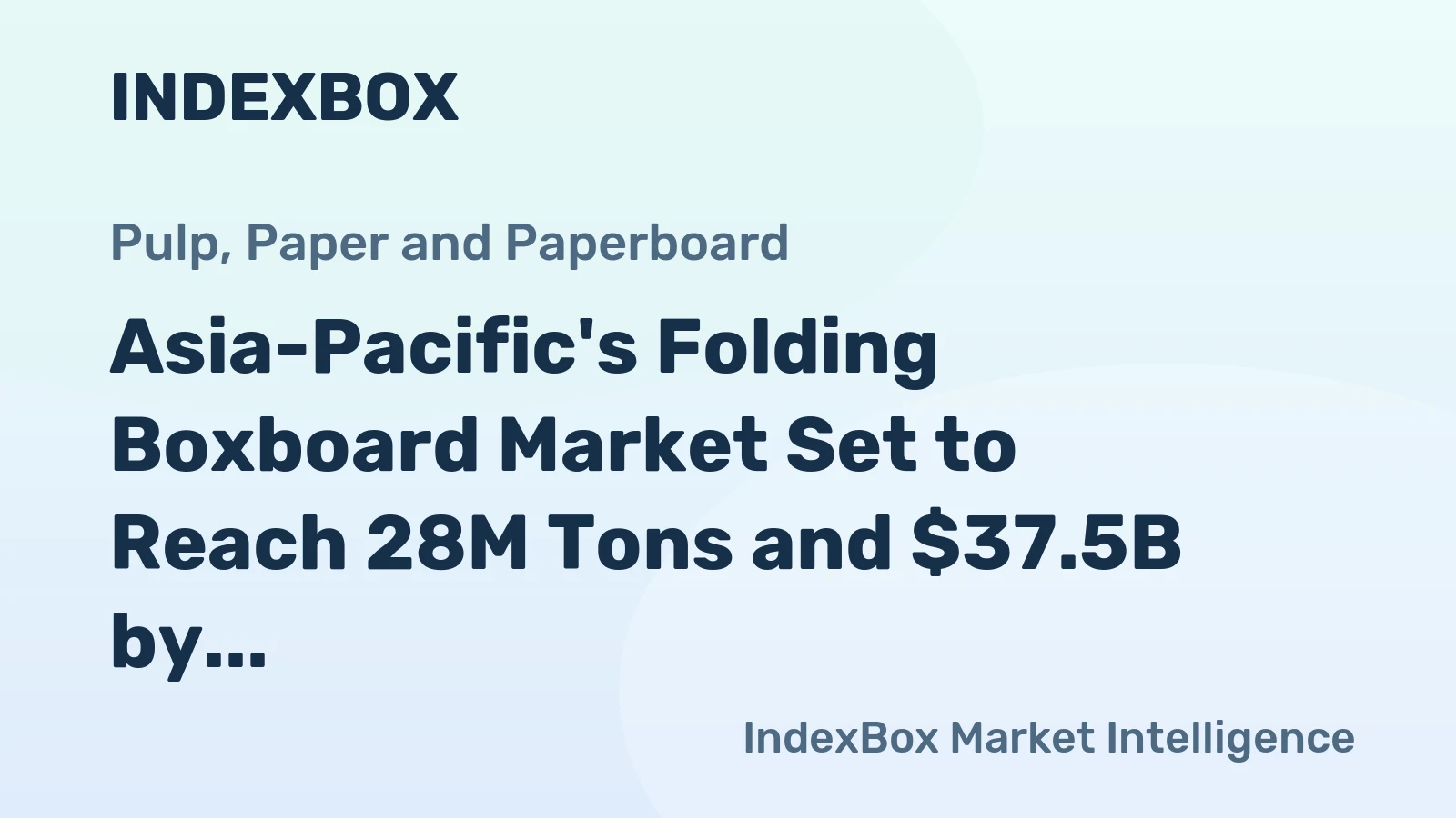 Asia-Pacific's Folding Boxboard Market Set to Reach 28M Tons and $37.5B by 2035