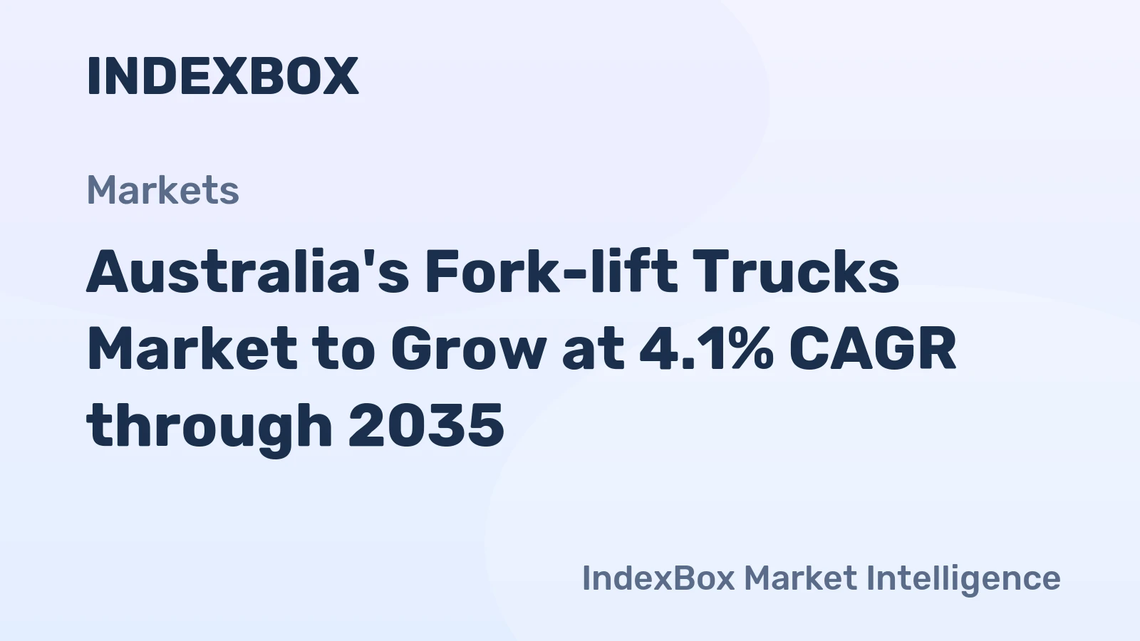 Australia's Fork-lift Trucks Market to Grow at 4.1% CAGR through 2035