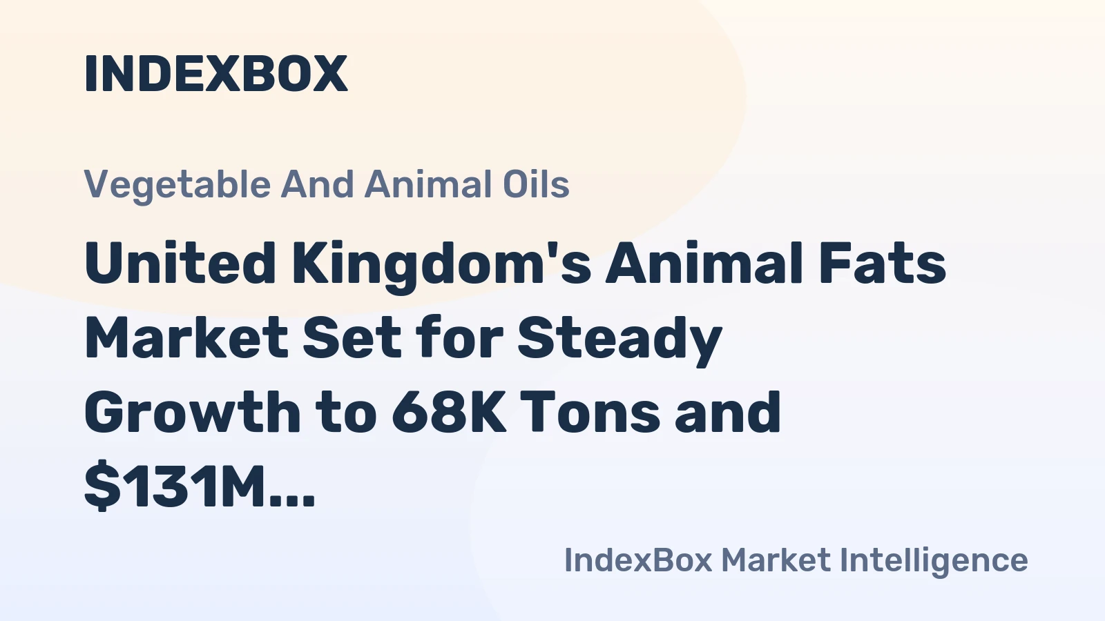 United Kingdom's Animal Fats Market Set for Steady Growth to 68K Tons and $131M