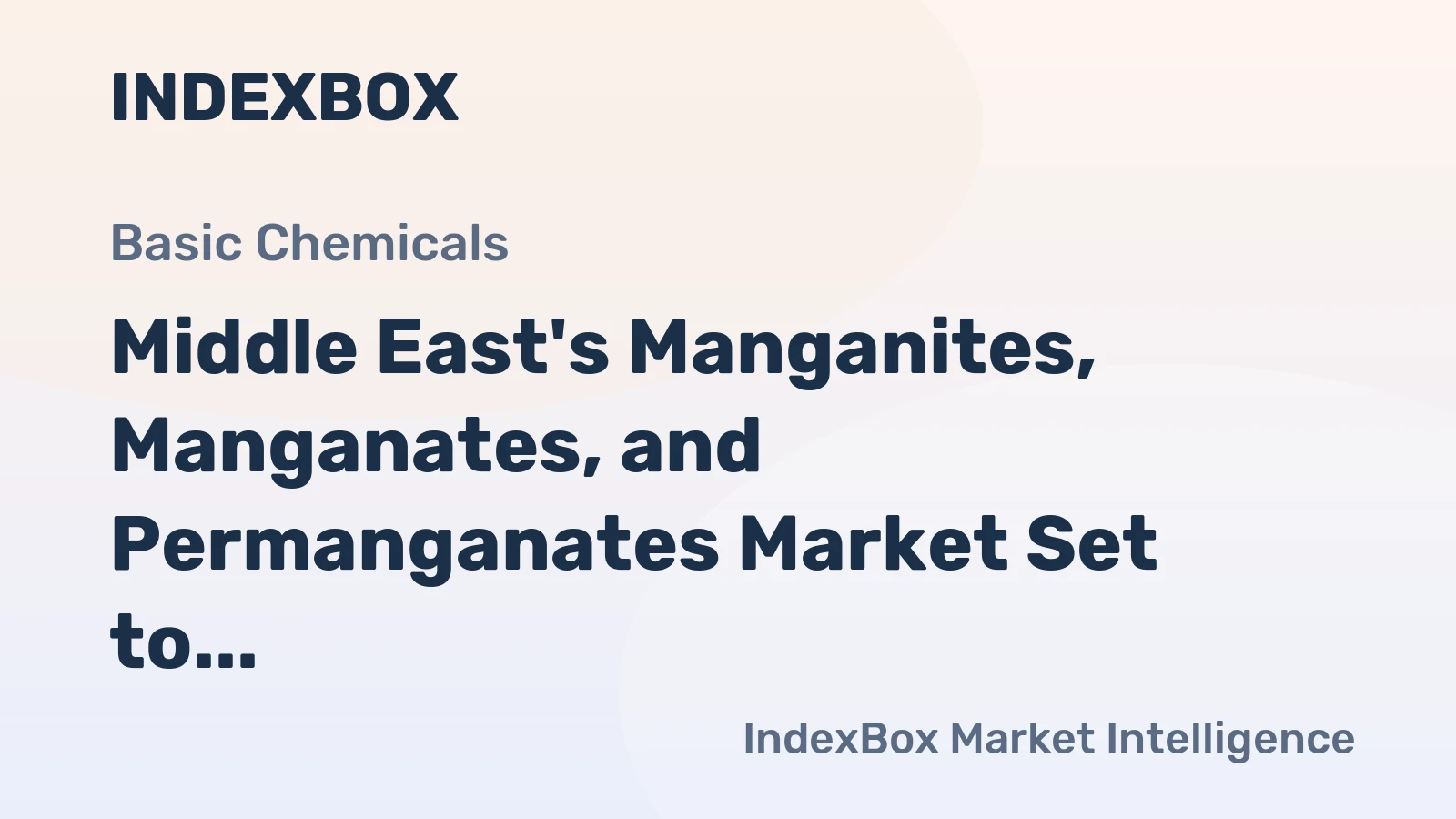 Middle East's Manganites, Manganates, and Permanganates Market Set to Reach 30K Tons and $295M by 2035