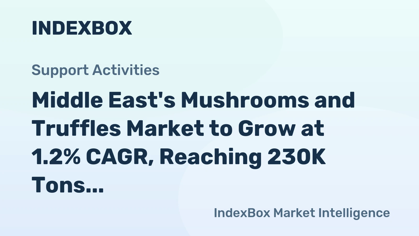 Middle East's Mushrooms and Truffles Market to Grow at 1.2% CAGR, Reaching 230K Tons by 2035