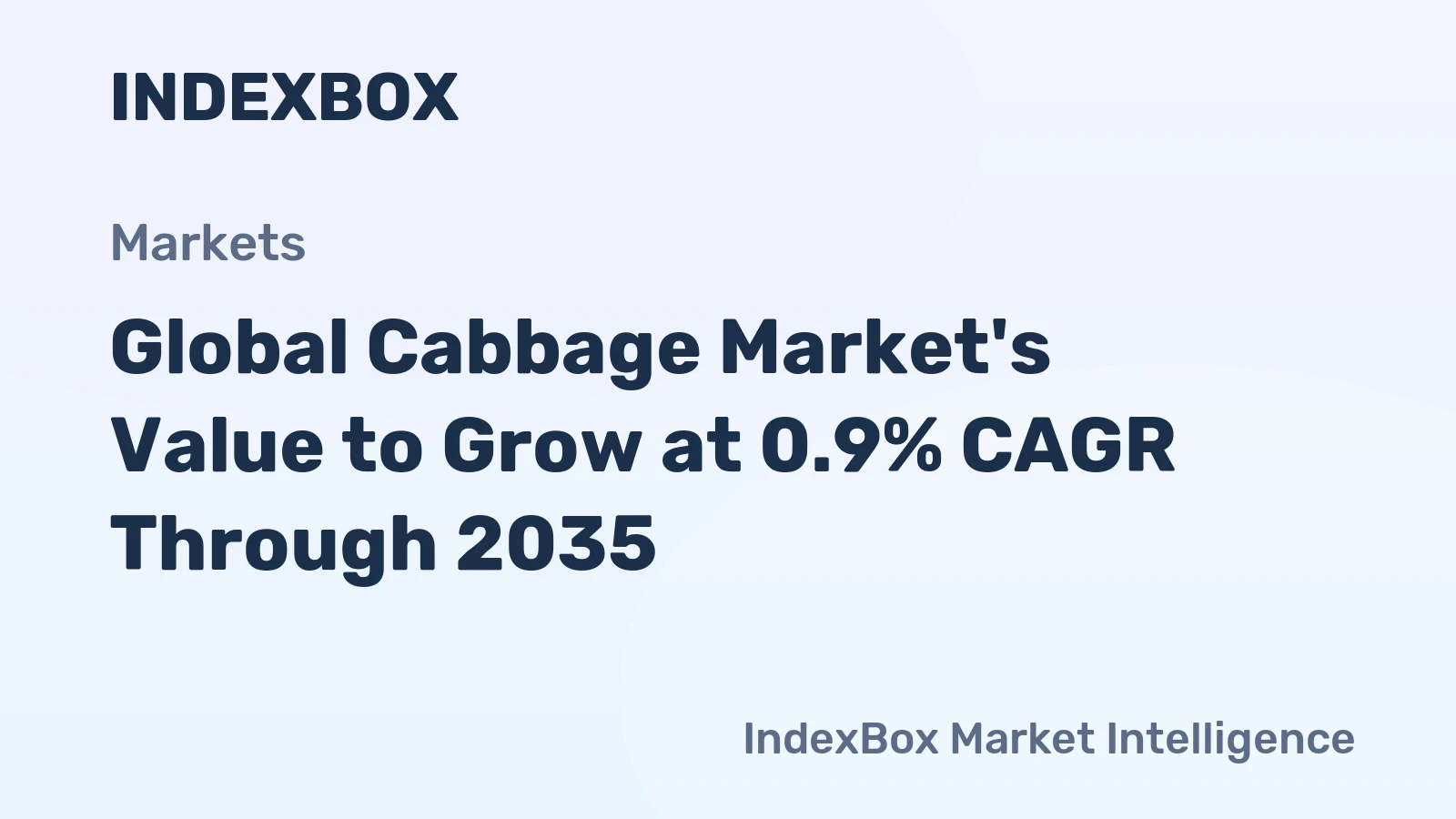 Global Cabbage Market's Value to Grow at 0.9% CAGR Through 2035
