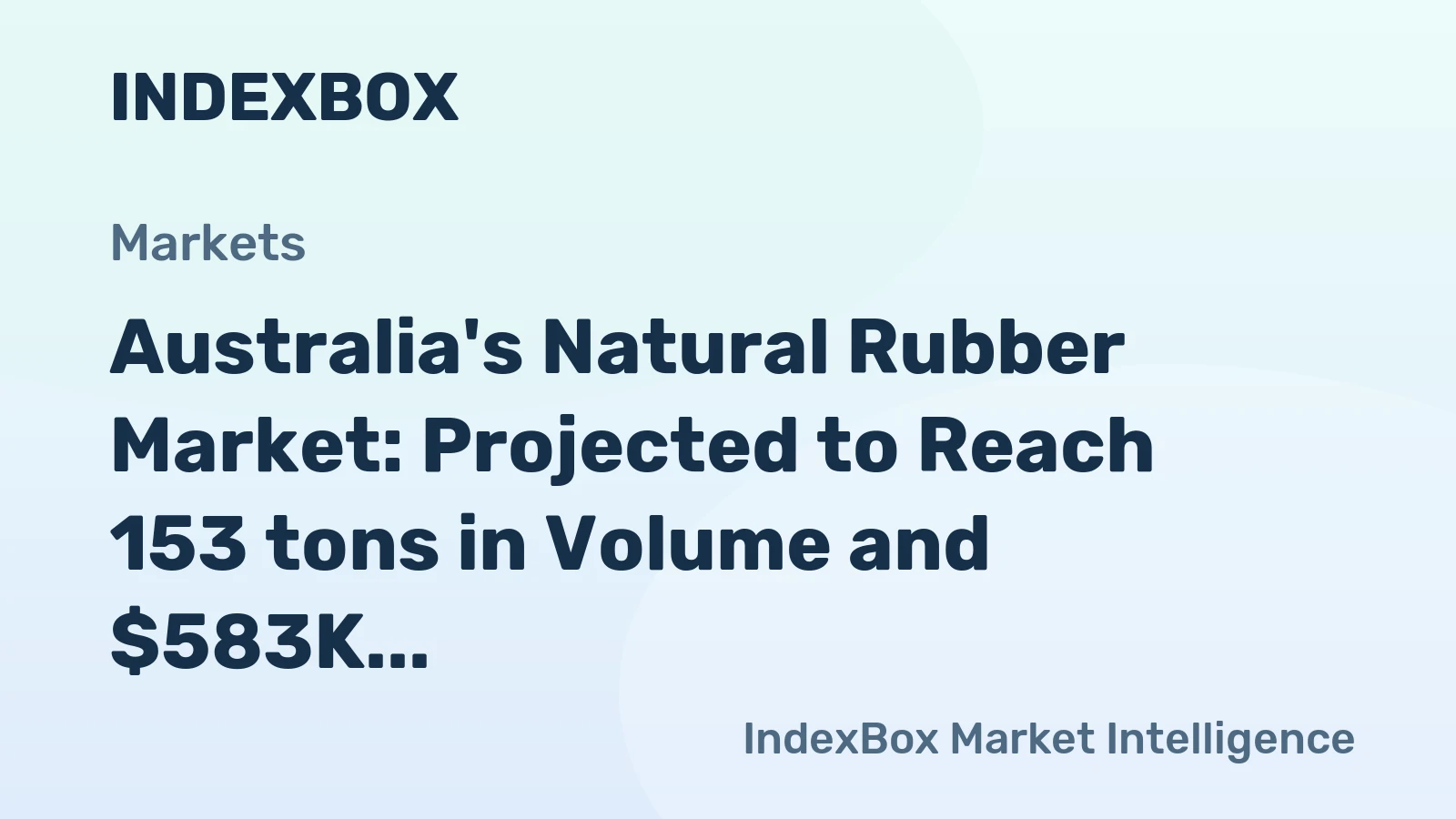 Australia's Natural Rubber Market: Projected to Reach 153 tons in Volume and $583K in Value by 2035