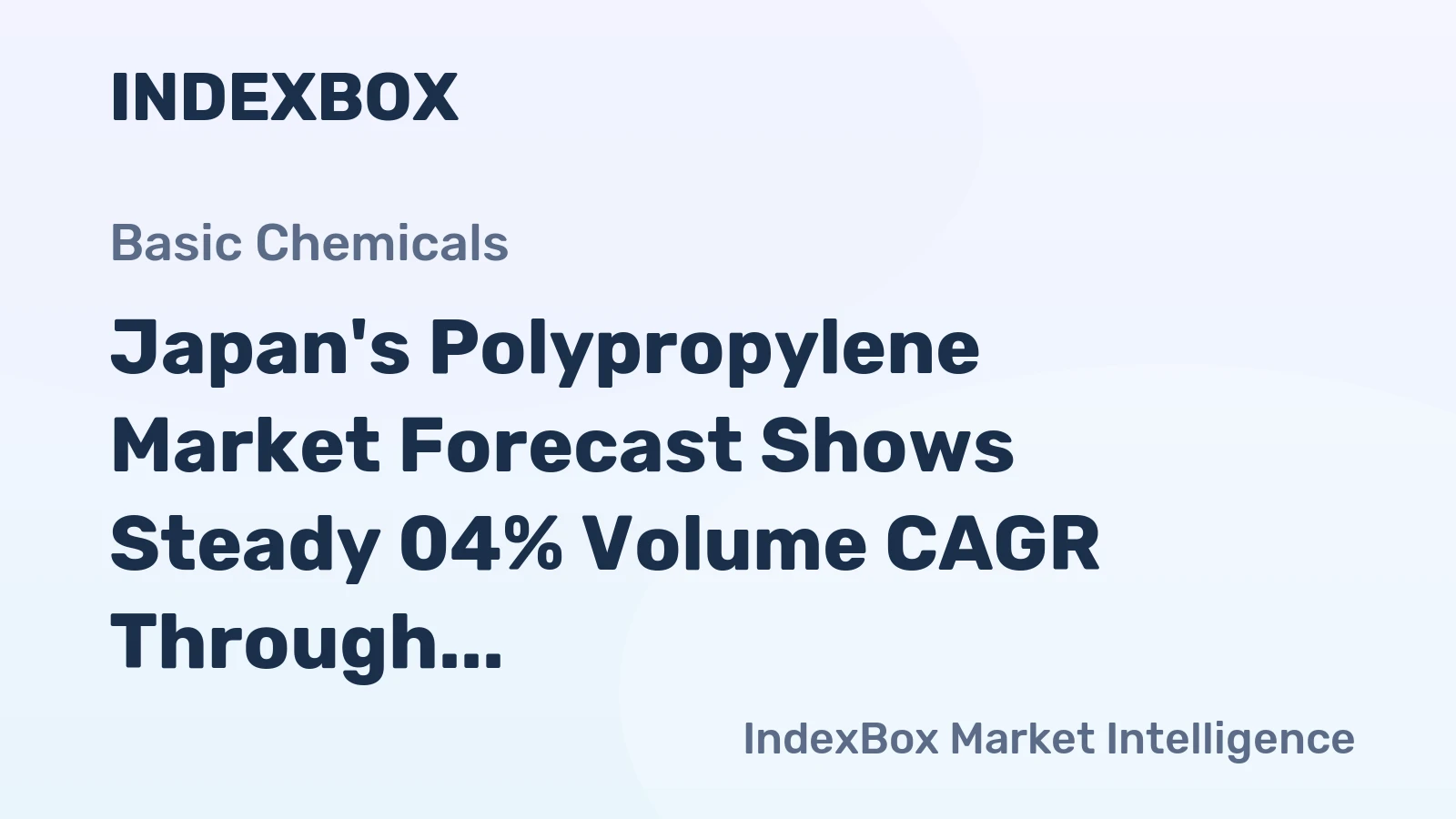 Japan's Polypropylene Market Forecast Shows Steady 04% Volume CAGR Through 2035