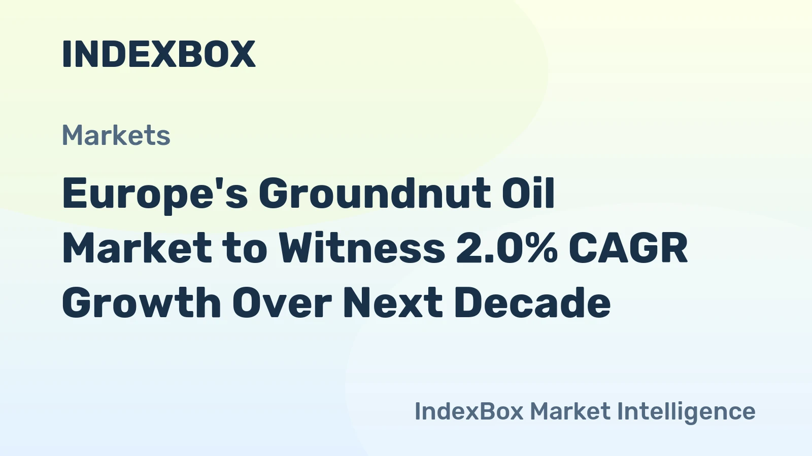 Europe's Groundnut Oil Market to Witness 2.0% CAGR Growth Over Next Decade