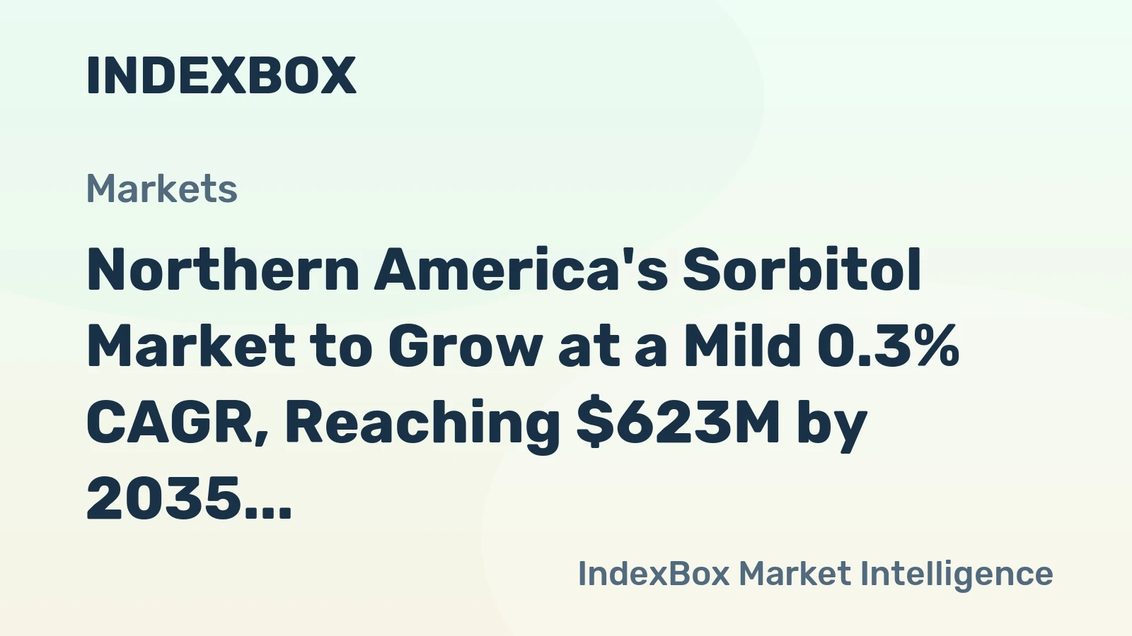 Northern America's Sorbitol Market to Grow at a Mild 0.3% CAGR, Reaching $623M by 2035