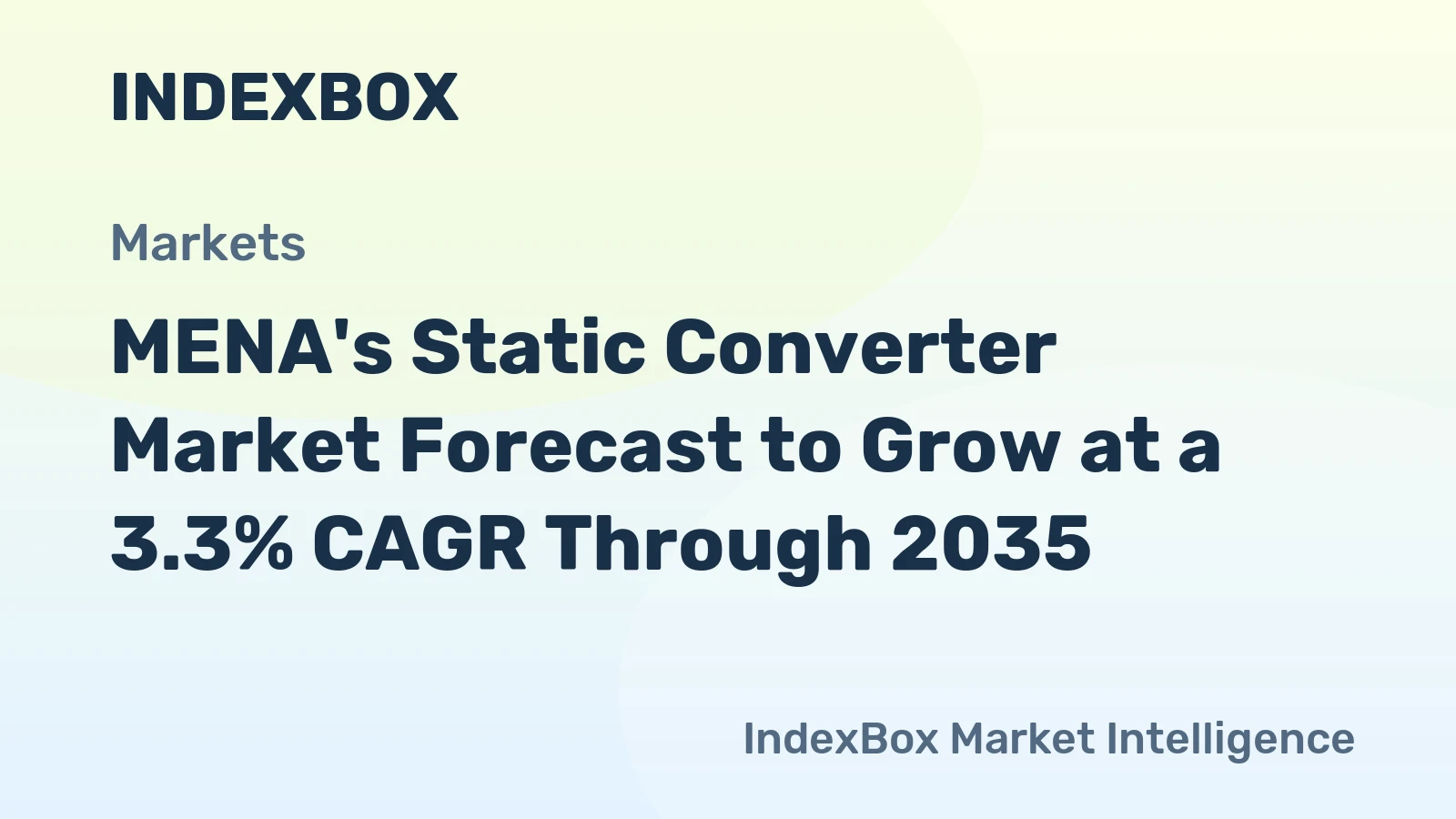 MENA's Static Converter Market Forecast to Grow at a 3.3% CAGR Through 2035