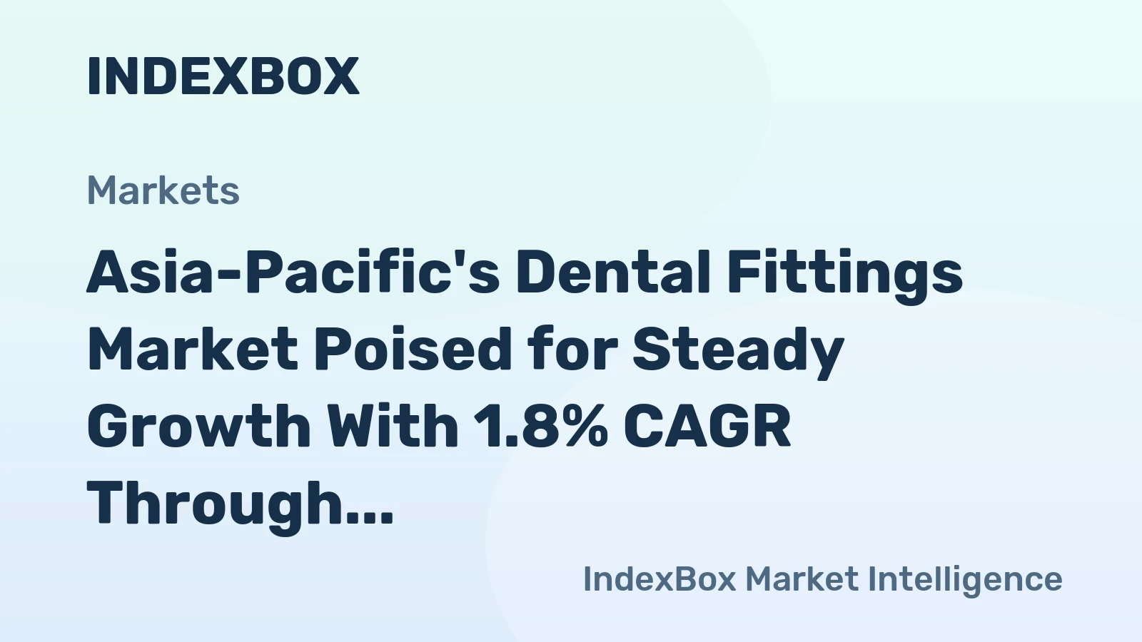 Asia-Pacific's Dental Fittings Market Poised for Steady Growth With 1.8% CAGR Through 2035