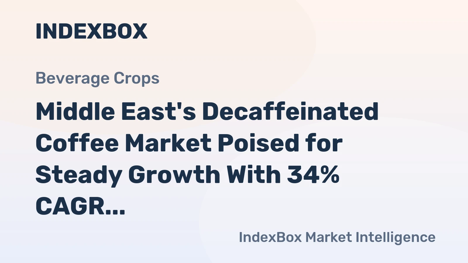Middle East's Decaffeinated Coffee Market Poised for Steady Growth With 34% CAGR in Value Through 2035