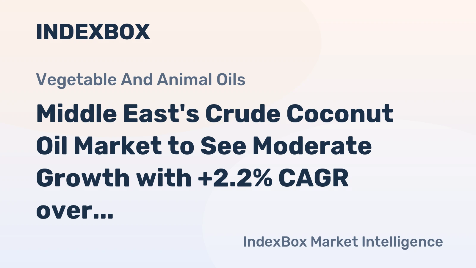 Middle East's Crude Coconut Oil Market to See Moderate Growth with +2.2% CAGR over Next Decade
