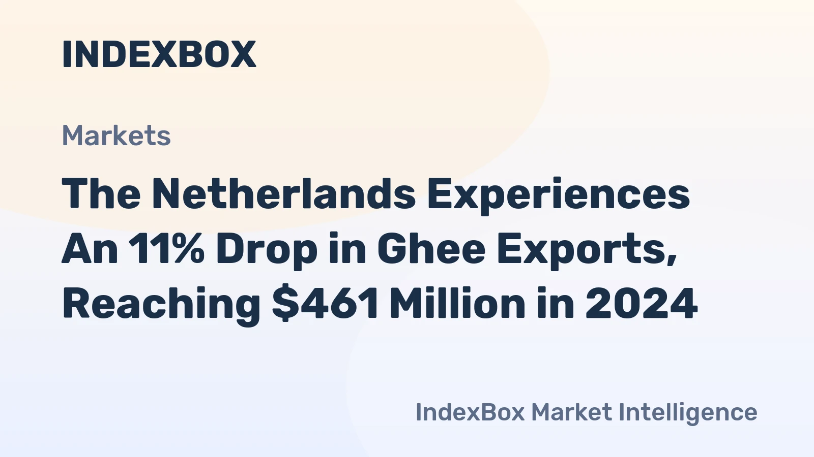 The Netherlands Experiences An 11% Drop in Ghee Exports, Reaching $461 Million in 2024