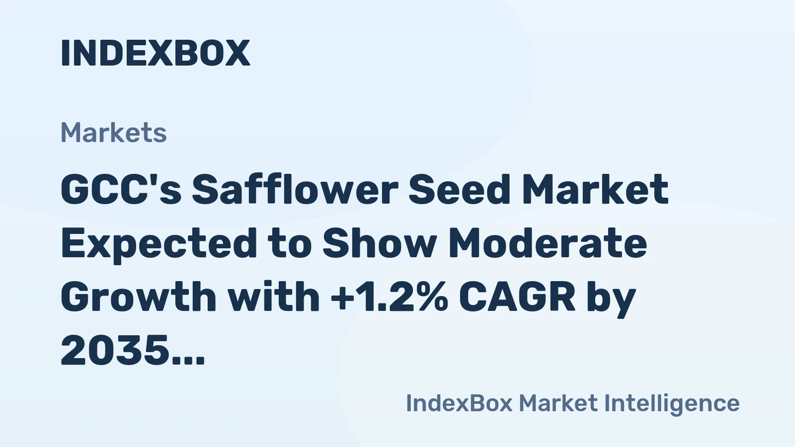 GCC's Safflower Seed Market Expected to Show Moderate Growth with +1.2% CAGR by 2035