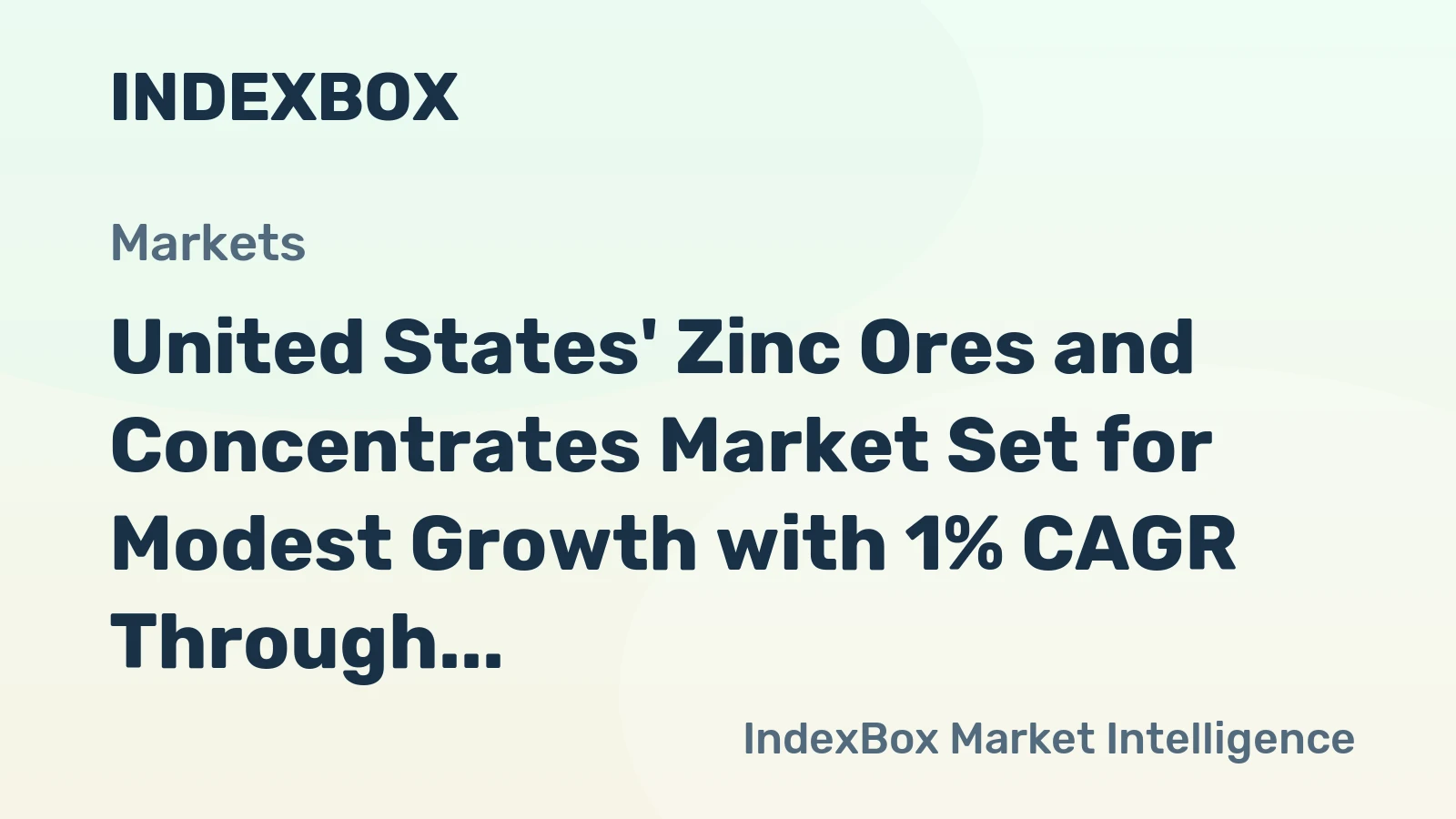 United States' Zinc Ores and Concentrates Market Set for Modest Growth with 1% CAGR Through 2035