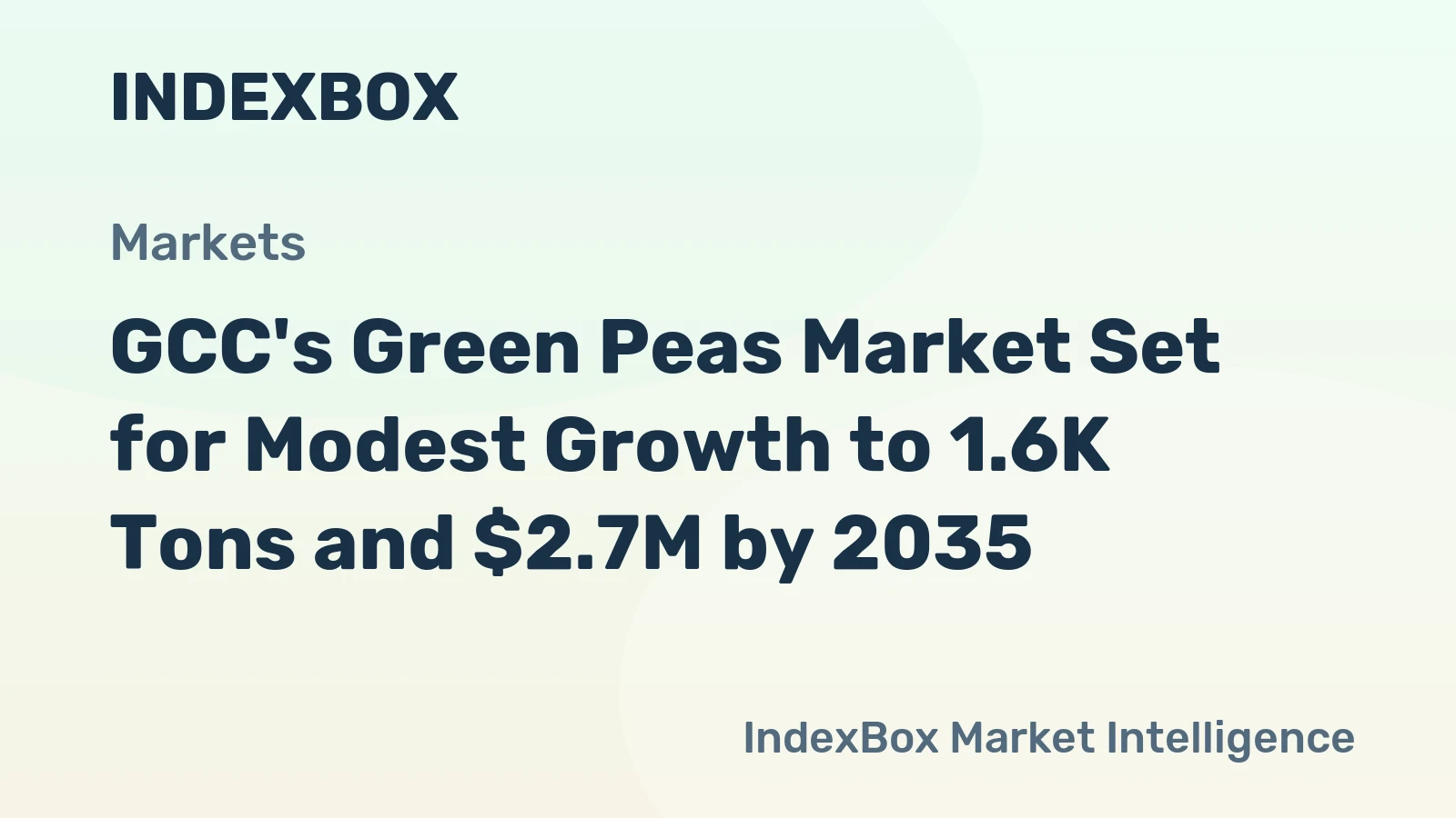 GCC's Green Peas Market Set for Modest Growth to 1.6K Tons and $2.7M by 2035