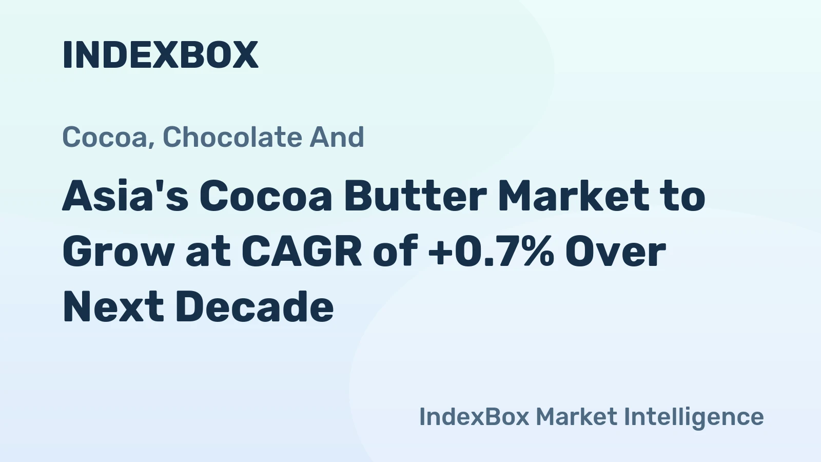 Asia's Cocoa Butter Market to Grow at CAGR of +0.7% Over Next Decade