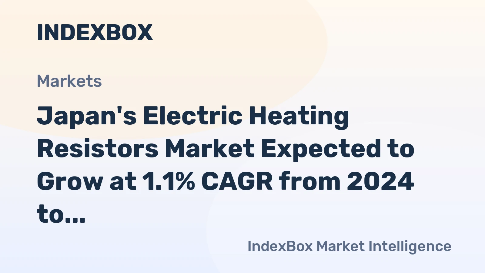 Japan's Electric Heating Resistors Market Expected to Grow at 1.1% CAGR from 2024 to 2035, Reaching $2.2B by End of Period