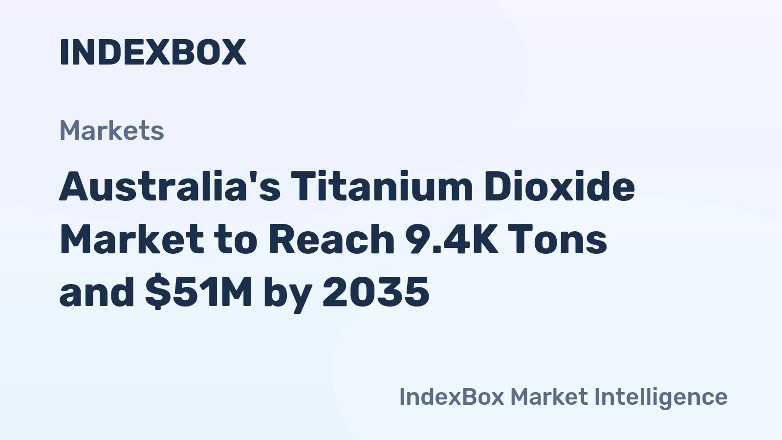 Australia's Titanium Dioxide Market to Reach 9.4K Tons and $51M by 2035