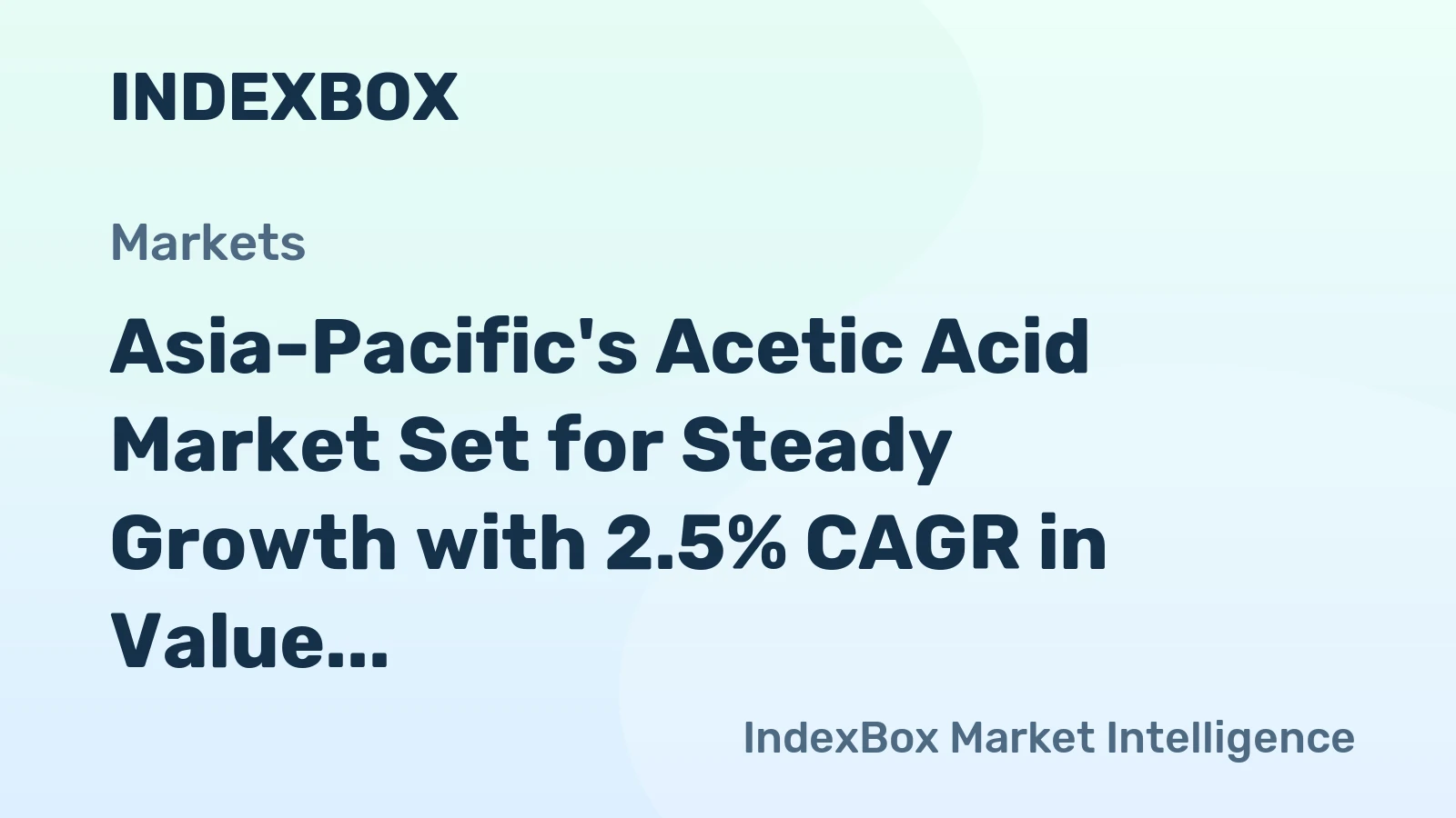 Asia-Pacific's Acetic Acid Market Set for Steady Growth with 2.5% CAGR in Value