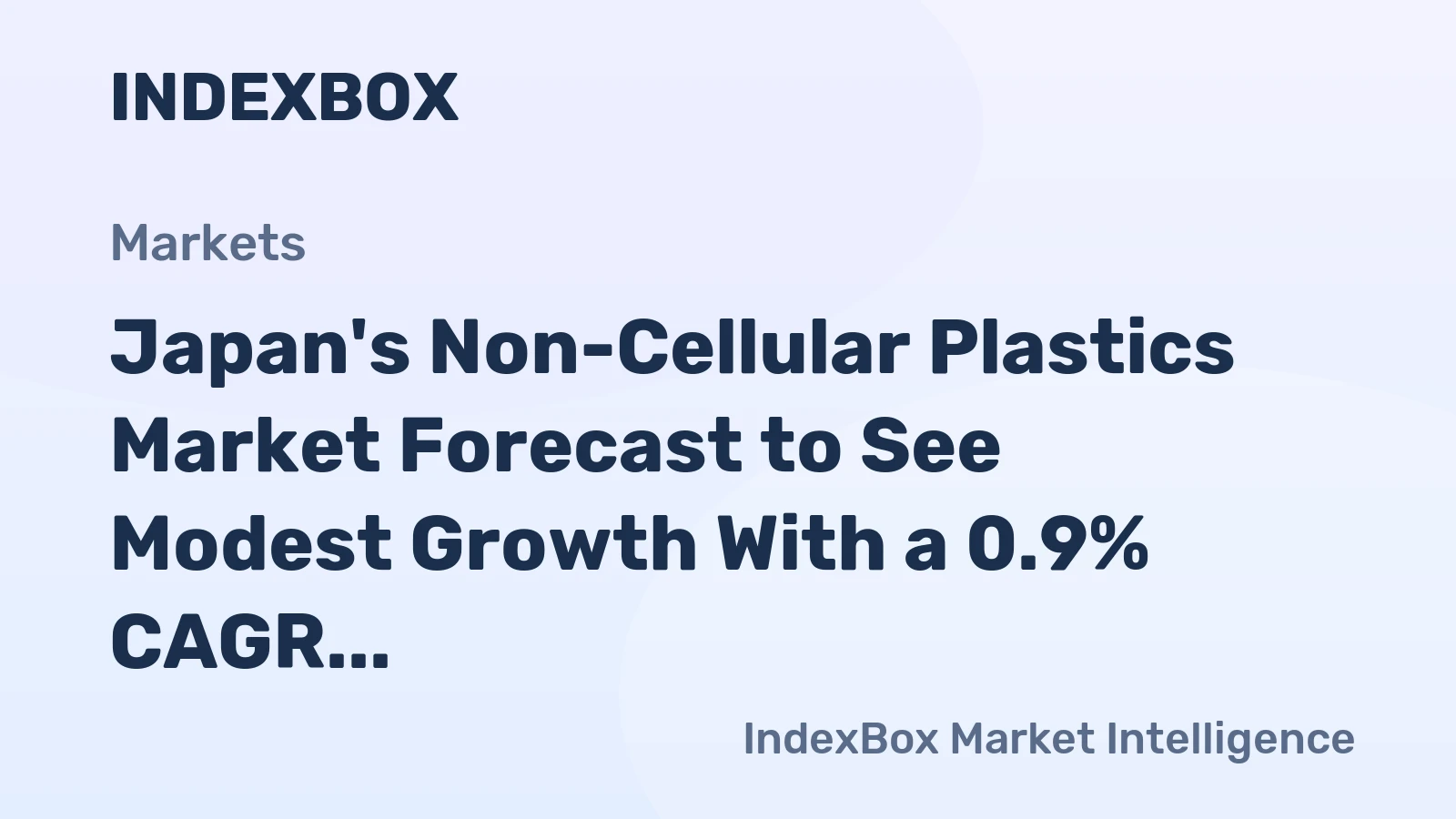 Japan's Non-Cellular Plastics Market Forecast to See Modest Growth With a 0.9% CAGR in Value Through 2035