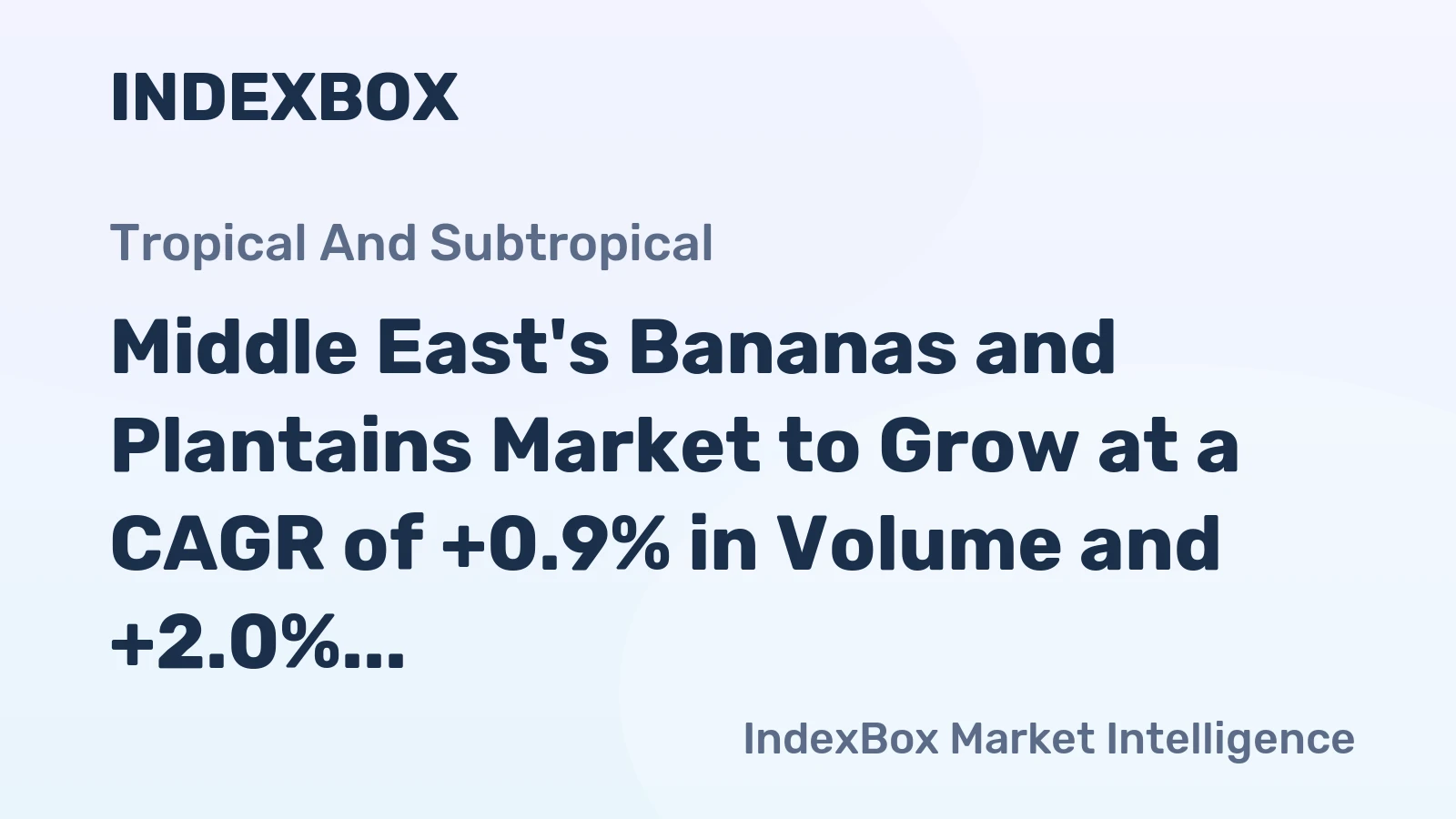 Middle East's Bananas and Plantains Market to Grow at a CAGR of +0.9% in Volume and +2.0% in Value by 2035