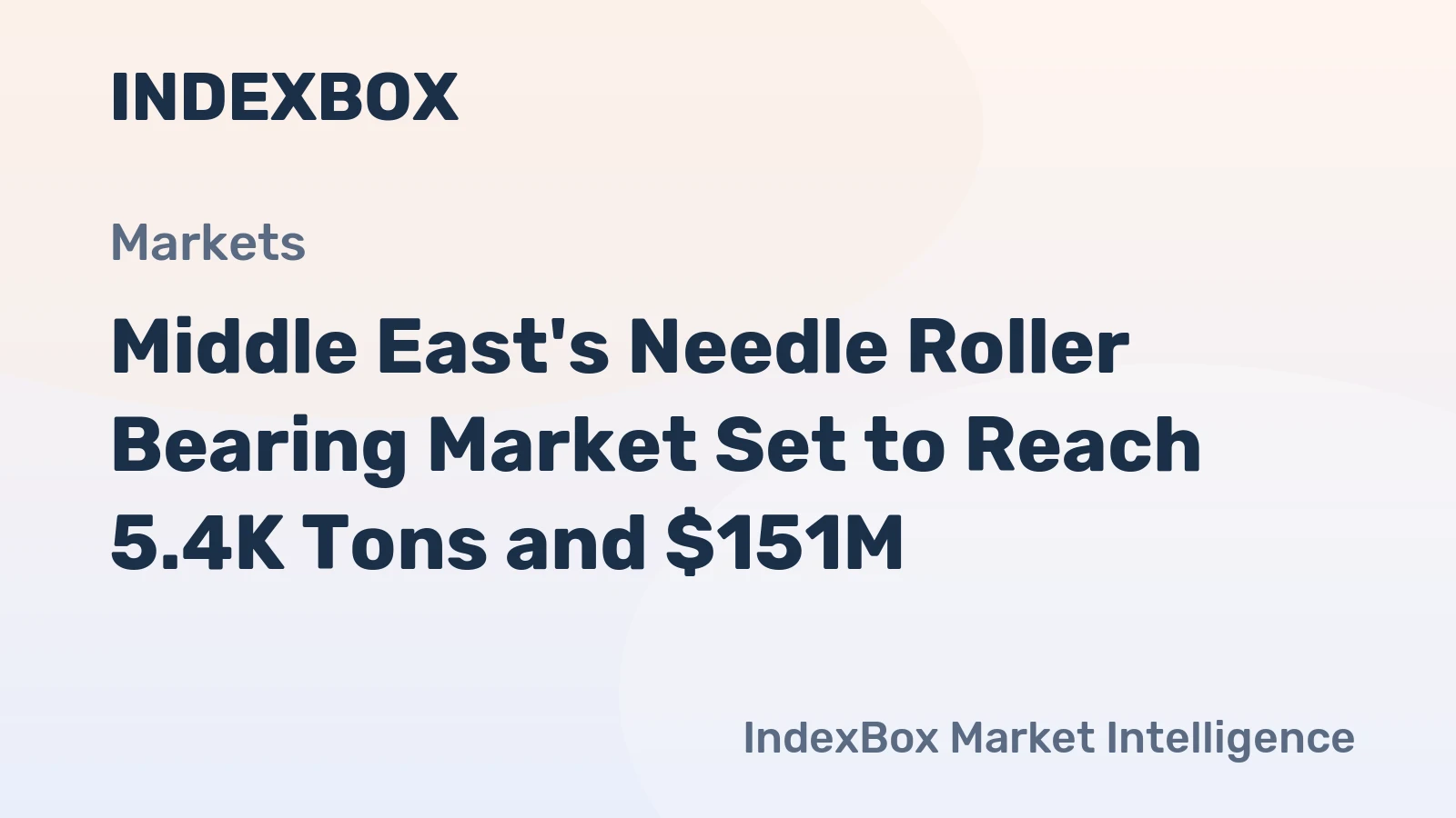 Middle East's Needle Roller Bearing Market Set to Reach 5.4K Tons and $151M