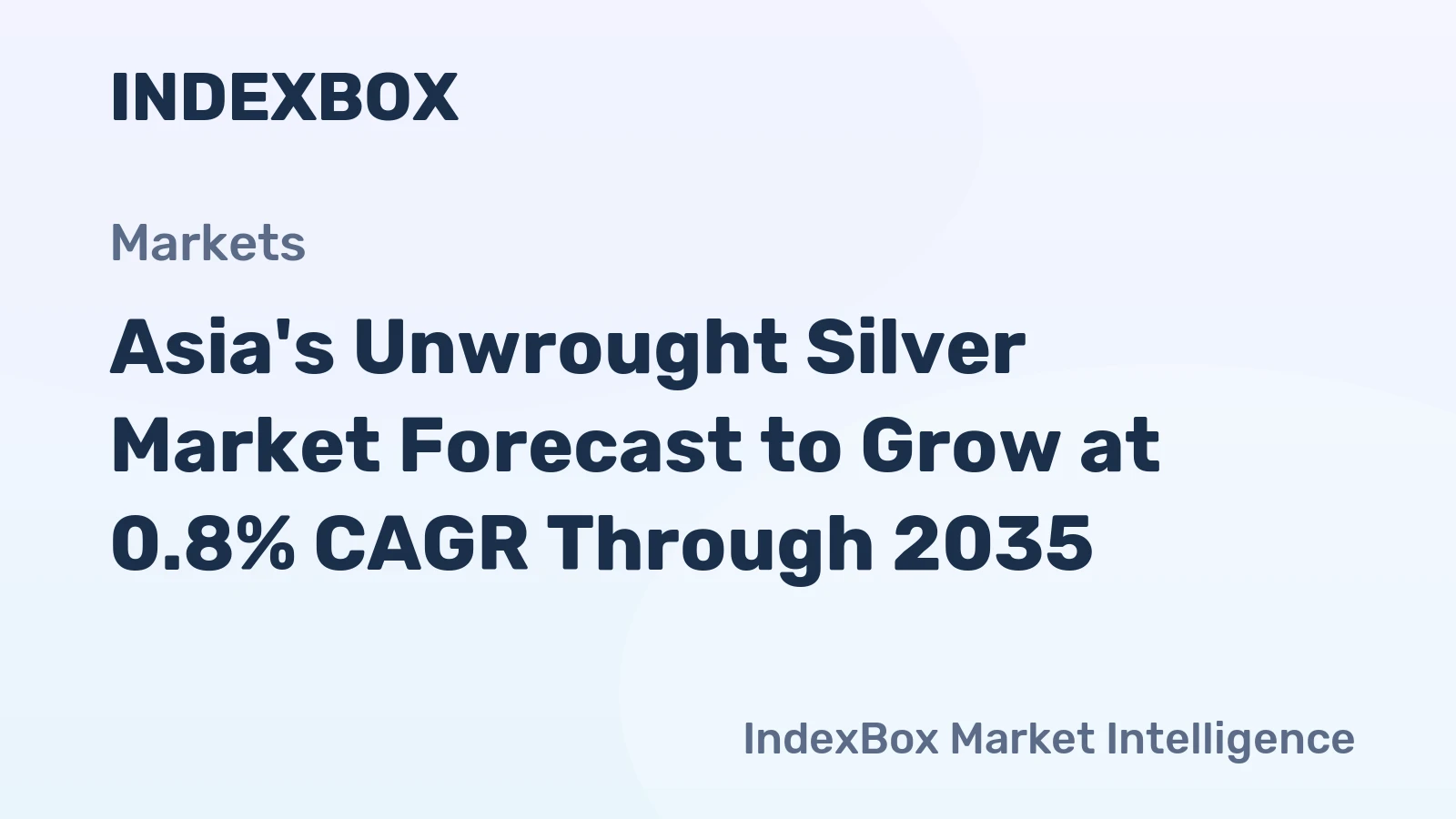 Asia's Unwrought Silver Market Forecast to Grow at 0.8% CAGR Through 2035