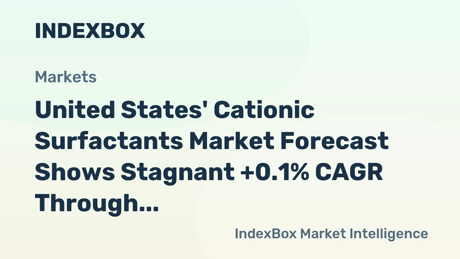 United States' Cationic Surfactants Market Forecast Shows Stagnant +0.1% CAGR Through 2035