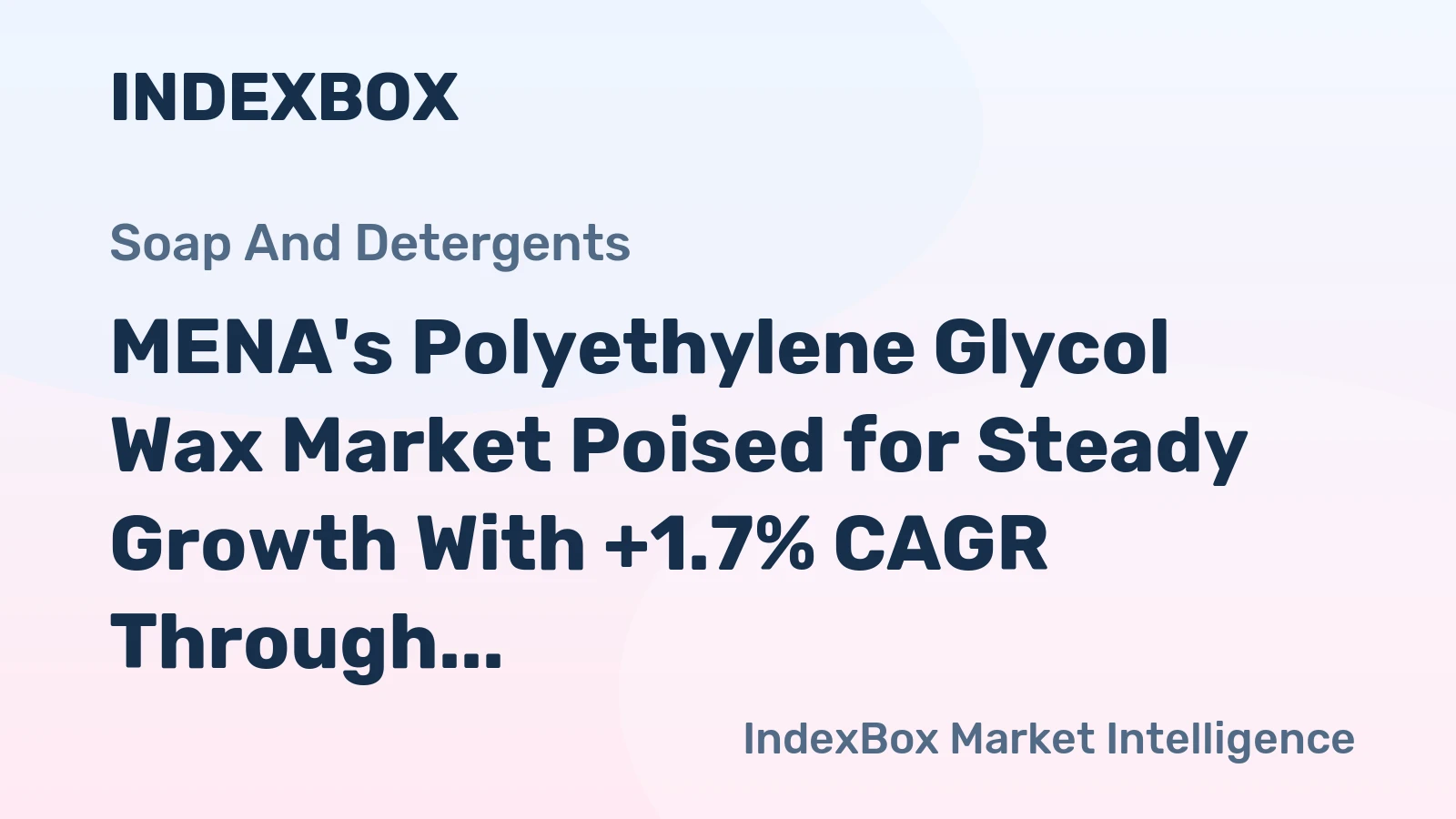 MENA's Polyethylene Glycol Wax Market Poised for Steady Growth With +1.7% CAGR Through 2035