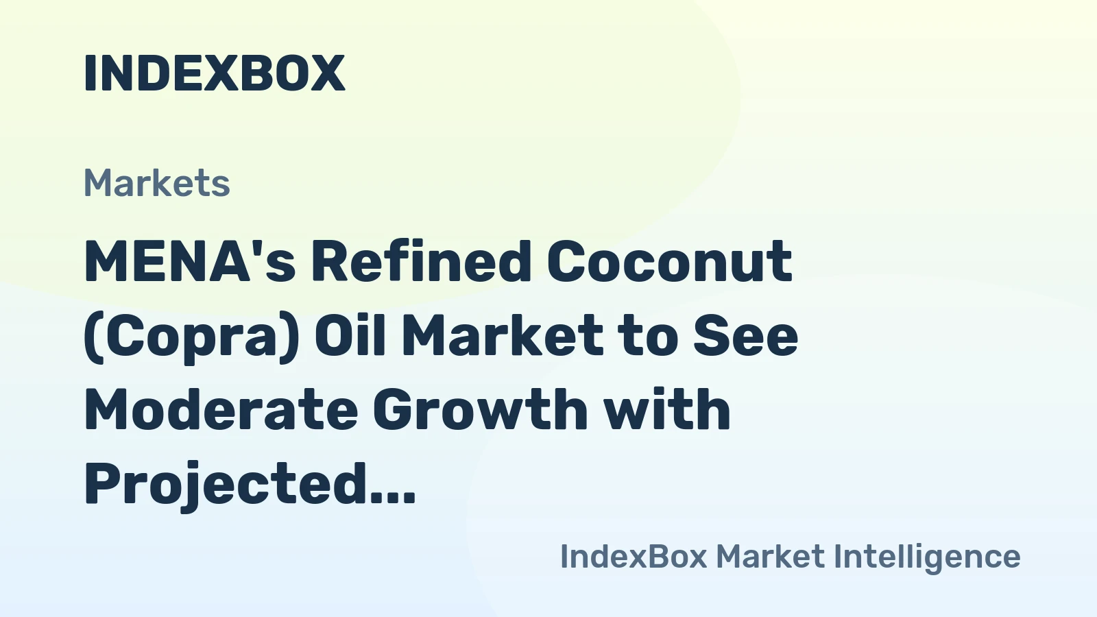 MENA's Refined Coconut (Copra) Oil Market to See Moderate Growth with Projected CAGR of +0.8% from 2024-2035