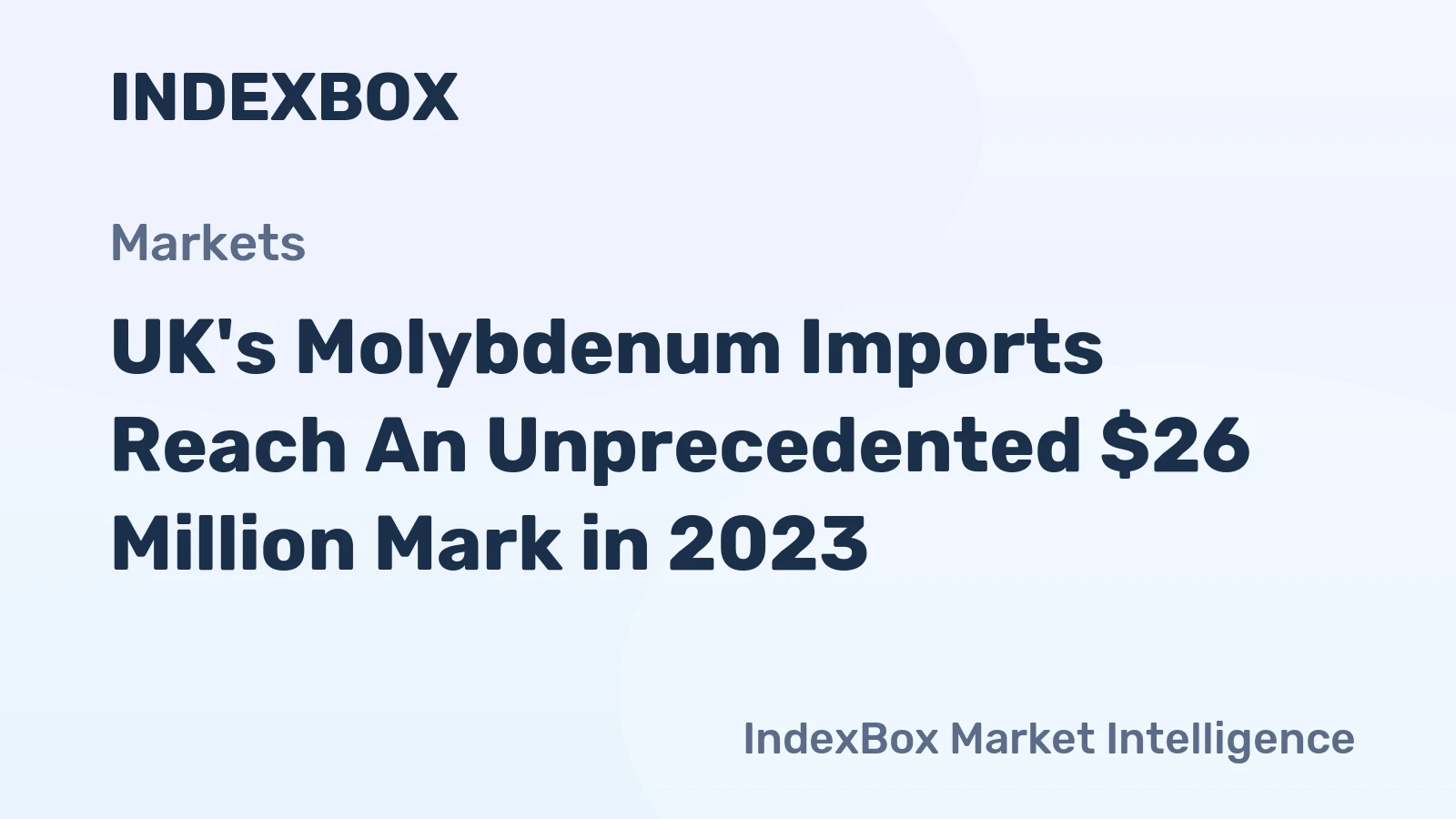 UK's Molybdenum Imports Reach An Unprecedented $26 Million Mark in 2023