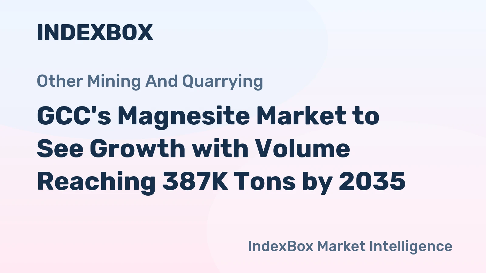 GCC's Magnesite Market to See Growth with Volume Reaching 387K Tons by 2035
