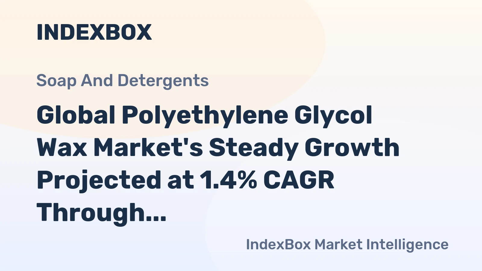 Global Polyethylene Glycol Wax Market's Steady Growth Projected at 1.4% CAGR Through 2035