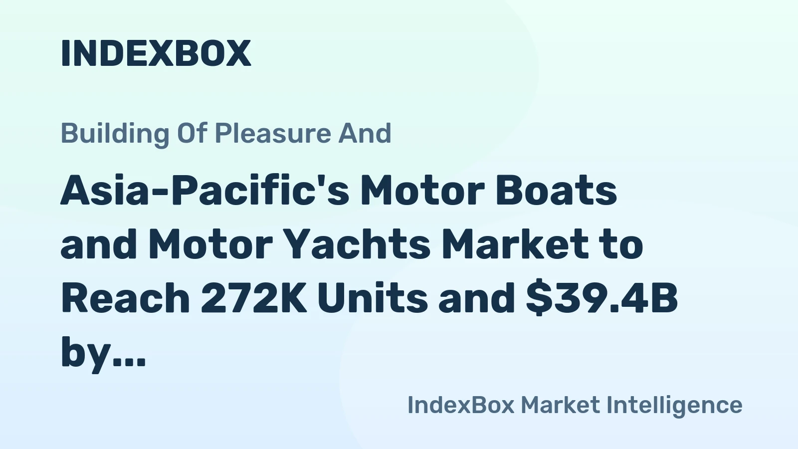 Asia-Pacific's Motor Boats and Motor Yachts Market to Reach 272K Units and $39.4B by 2035