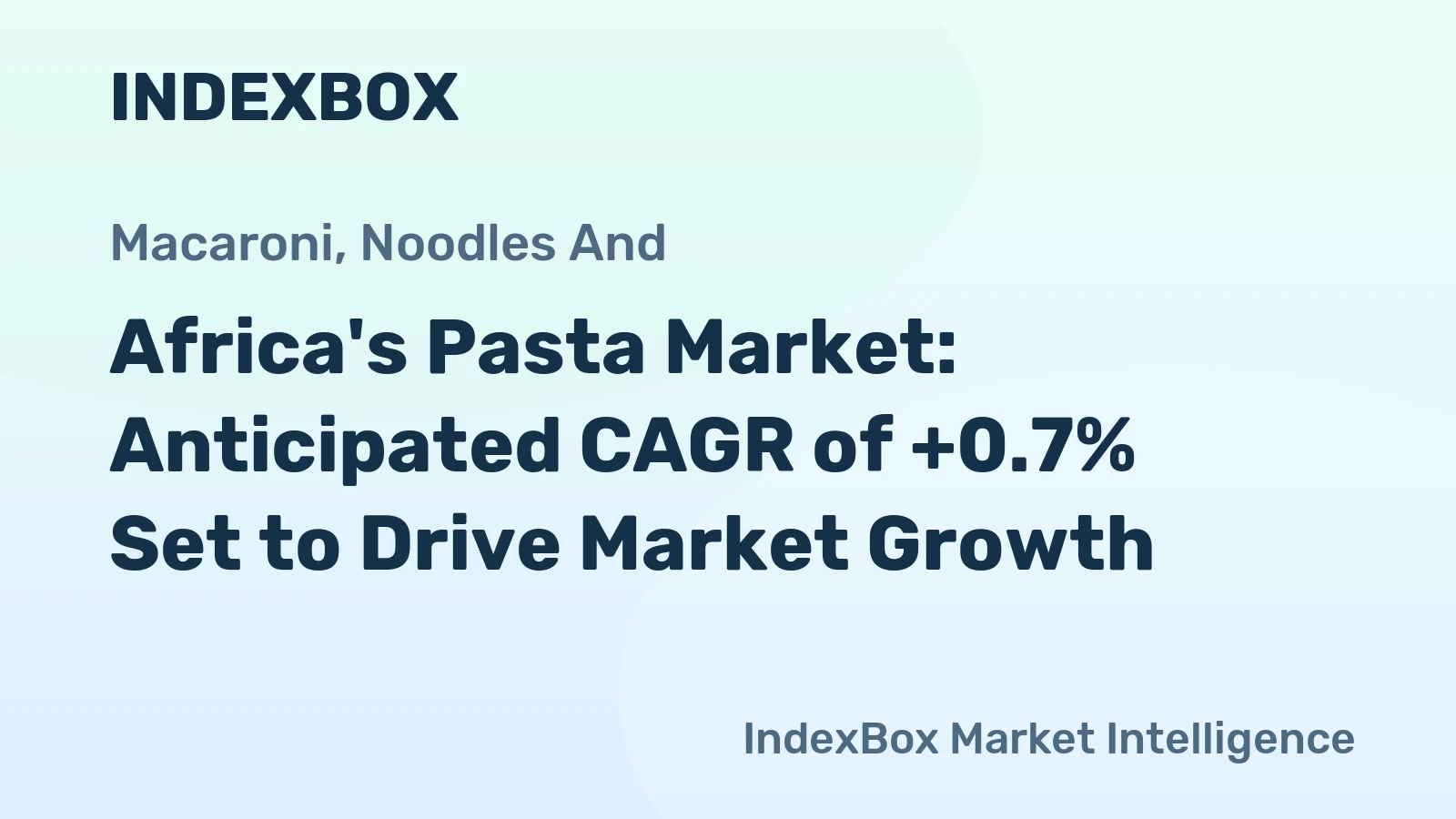 Africa's Pasta Market: Anticipated CAGR of +0.7% Set to Drive Market Growth
