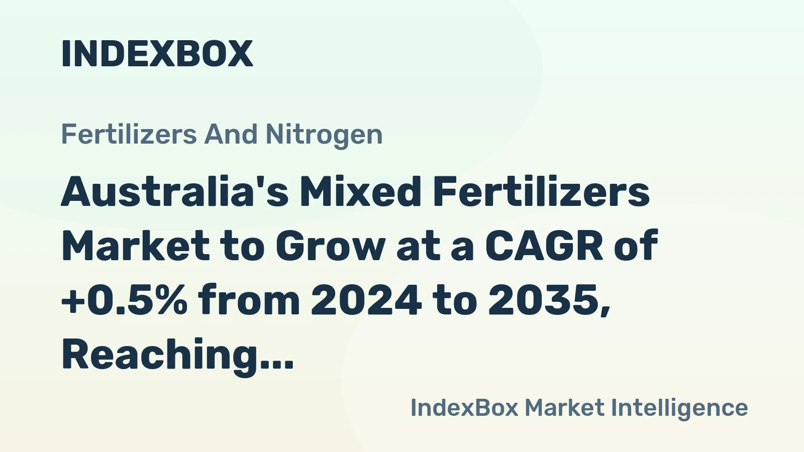 Australia's Mixed Fertilizers Market to Grow at a CAGR of +0.5% from 2024 to 2035, Reaching 3.3M Tons
