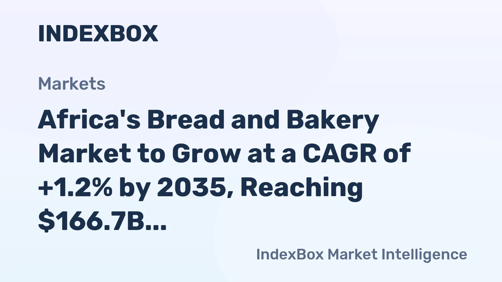 Africa's Bread and Bakery Market to Grow at a CAGR of +1.2% by 2035, Reaching $166.7B in Value