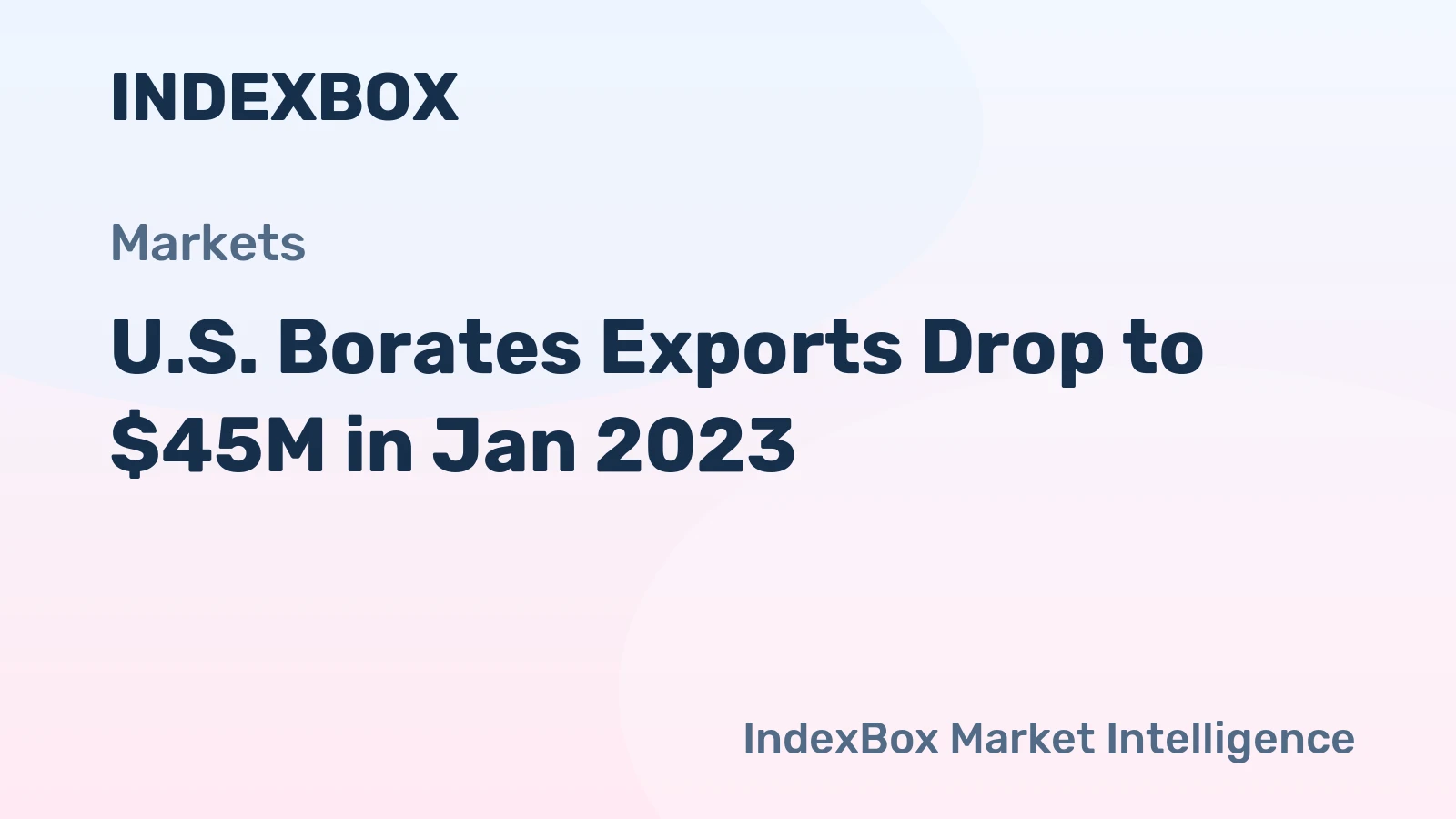 U.S. Borates Exports Drop to $45M in Jan 2023