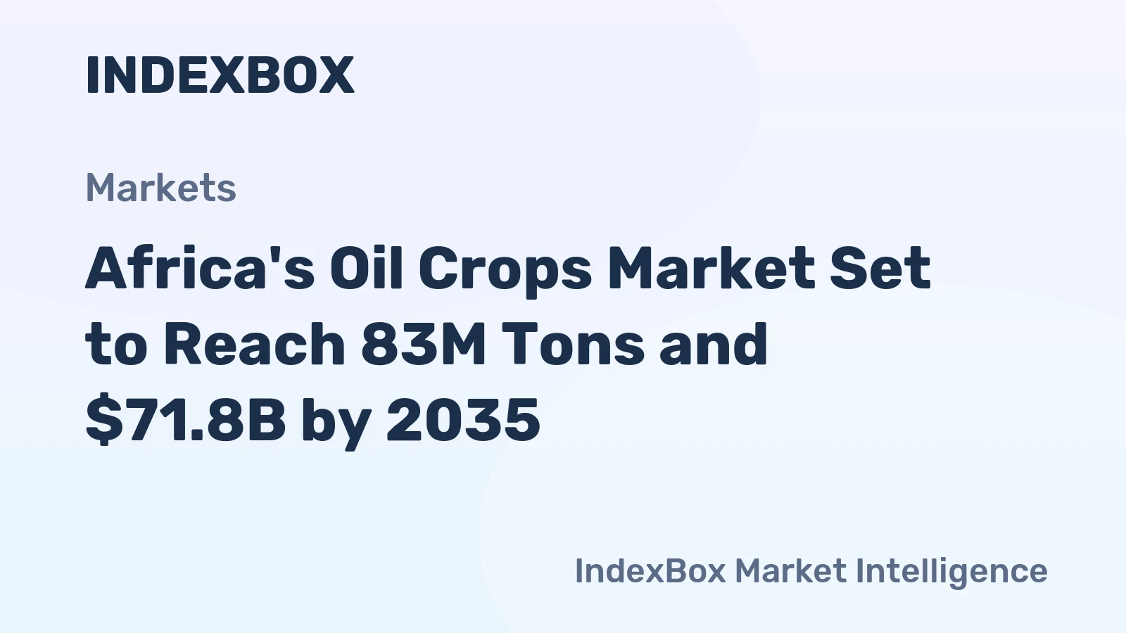Africa's Oil Crops Market Set to Reach 83M Tons and $71.8B by 2035