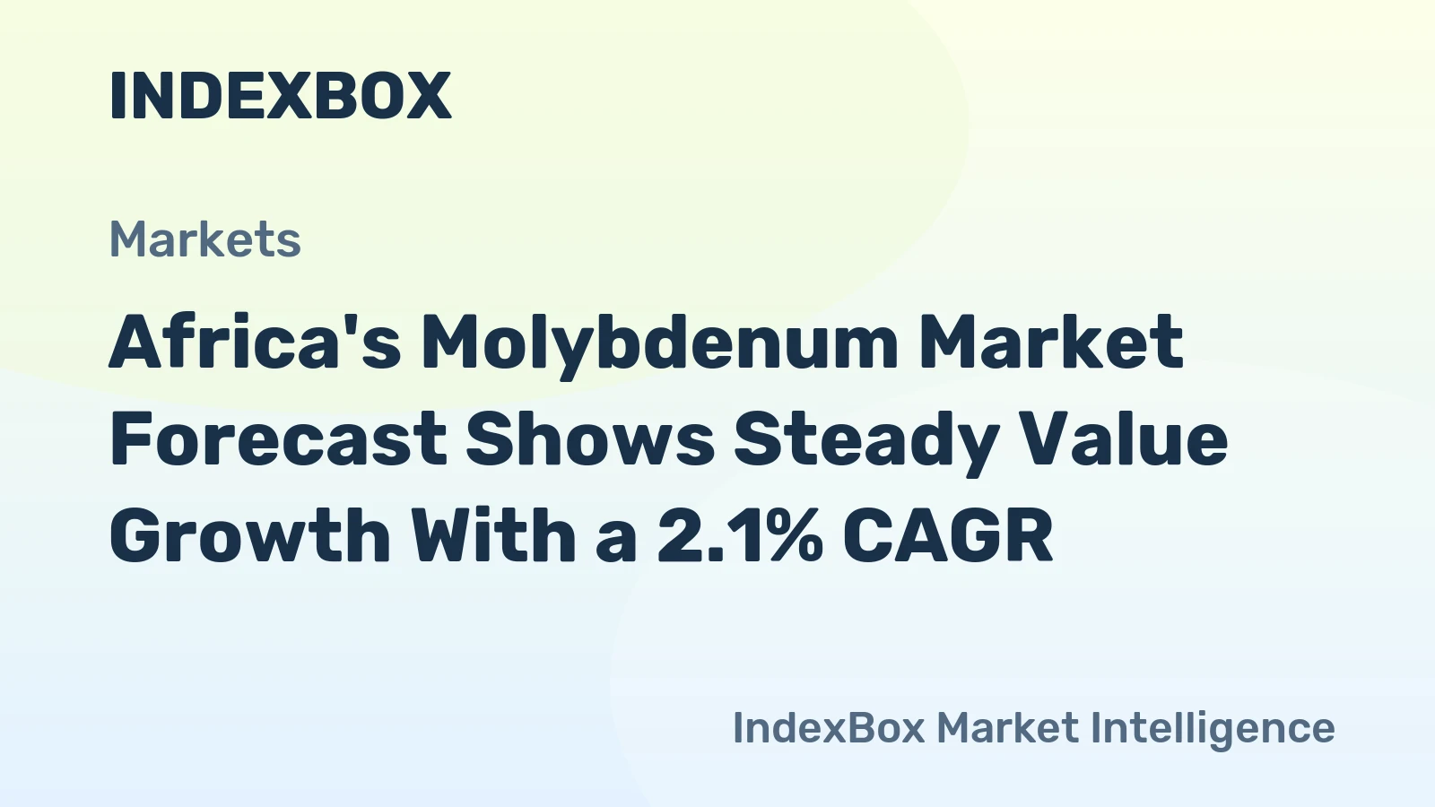 Africa's Molybdenum Market Forecast Shows Steady Value Growth With a 2.1% CAGR