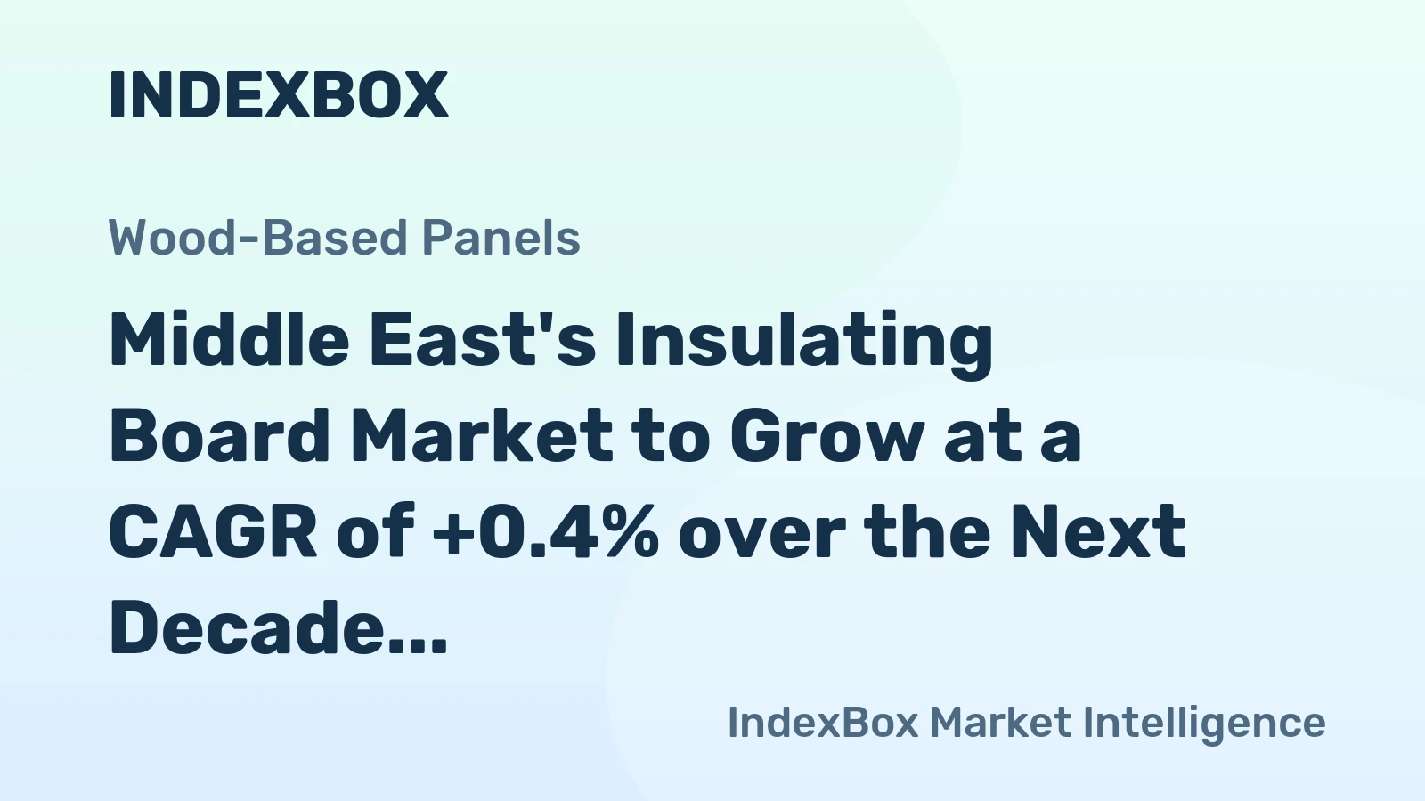 Middle East's Insulating Board Market to Grow at a CAGR of +0.4% over the Next Decade